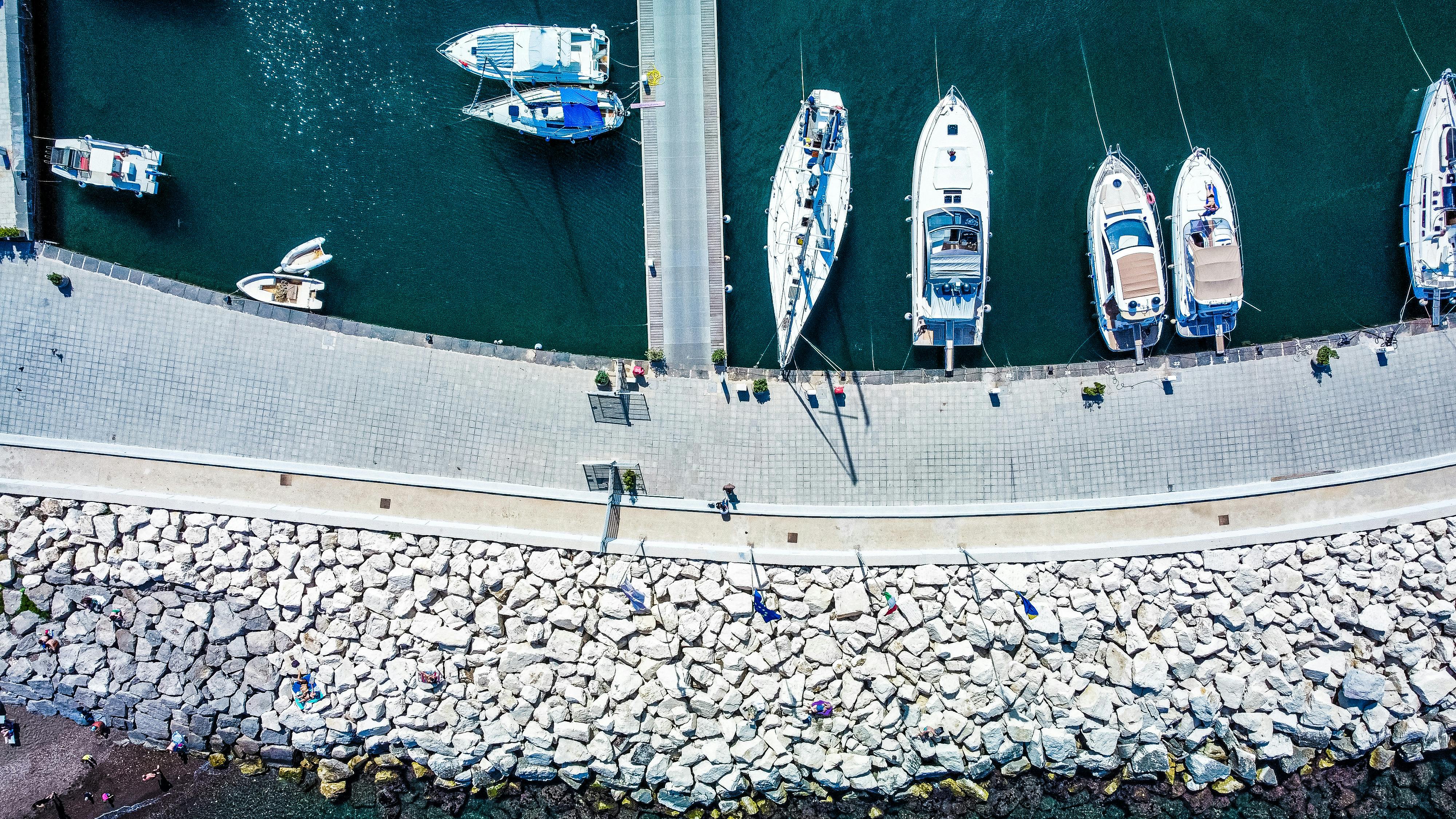 Top View of Boats in Marina · Free Stock Photo