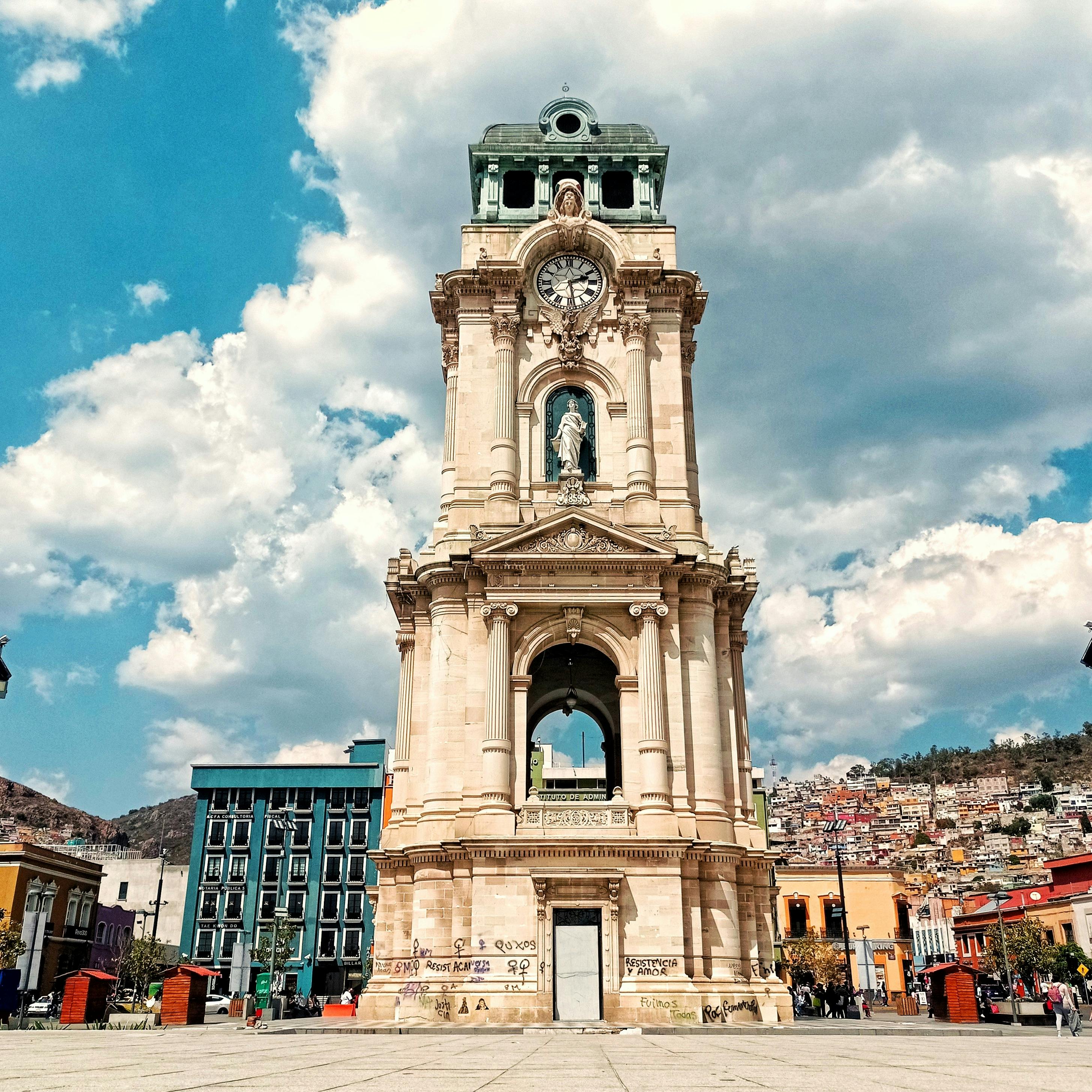 Facade of Monumental Clock of Pachuca · Free Stock Photo