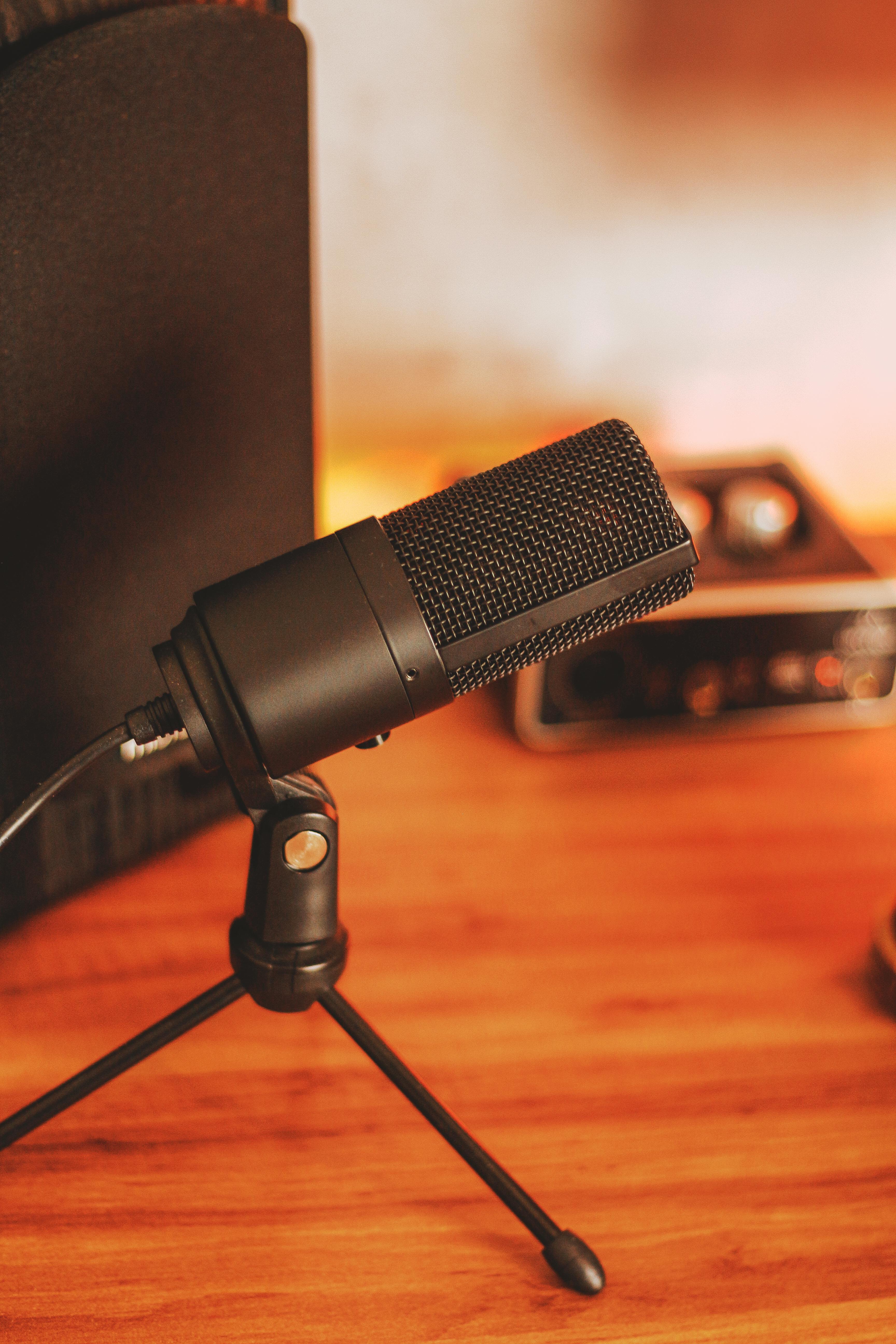 Close-up of a Podcast Microphone · Free Stock Photo