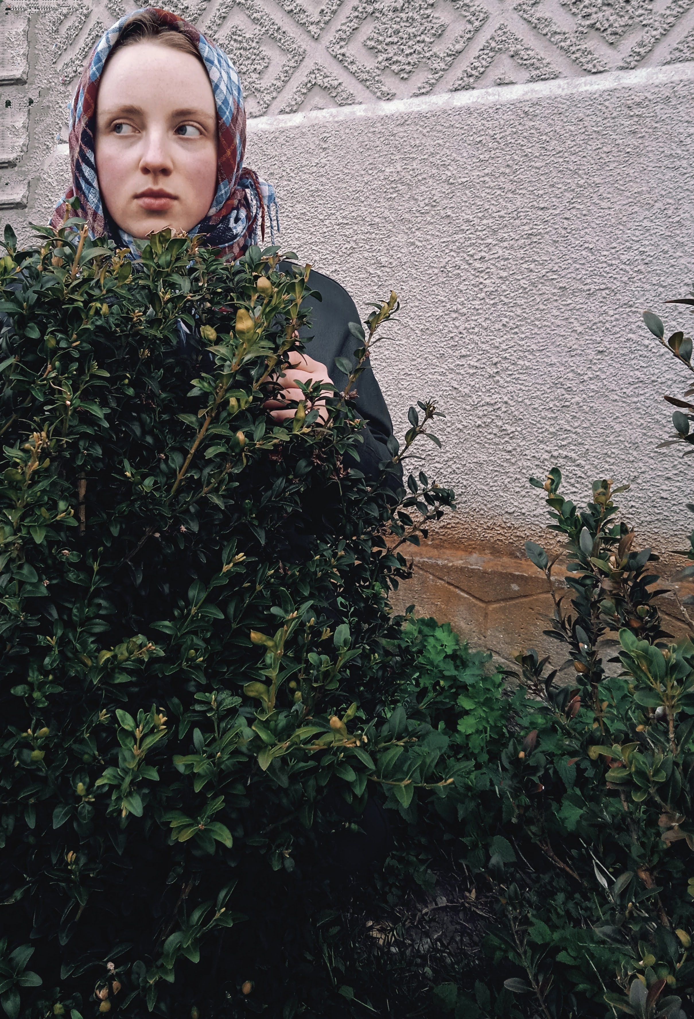 Woman Standing Behind a Bush · Free Stock Photo