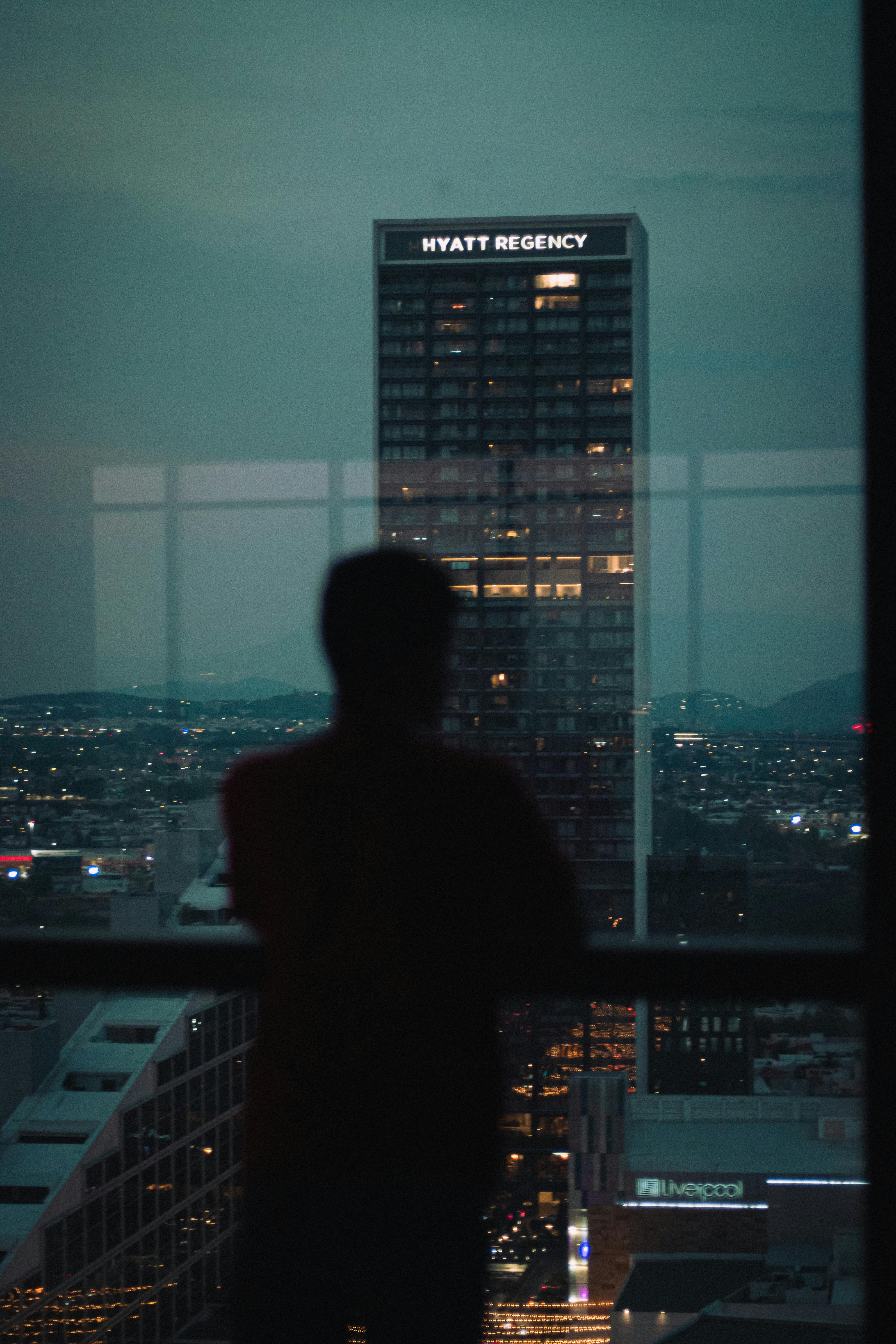 Silhouette of a Person Looking through a Window · Free Stock Photo