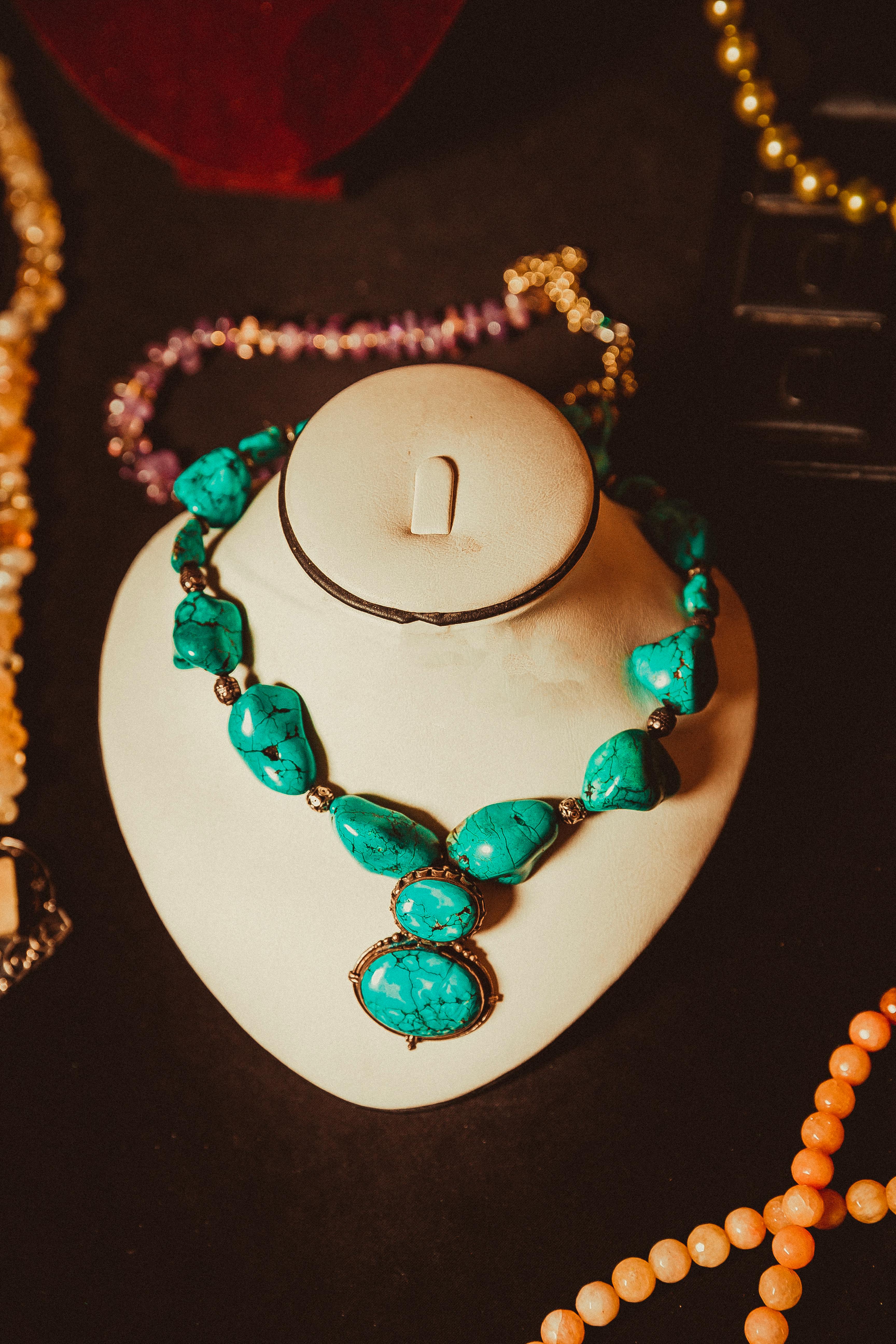 Necklace with Large Turquoise Stones · Free Stock Photo