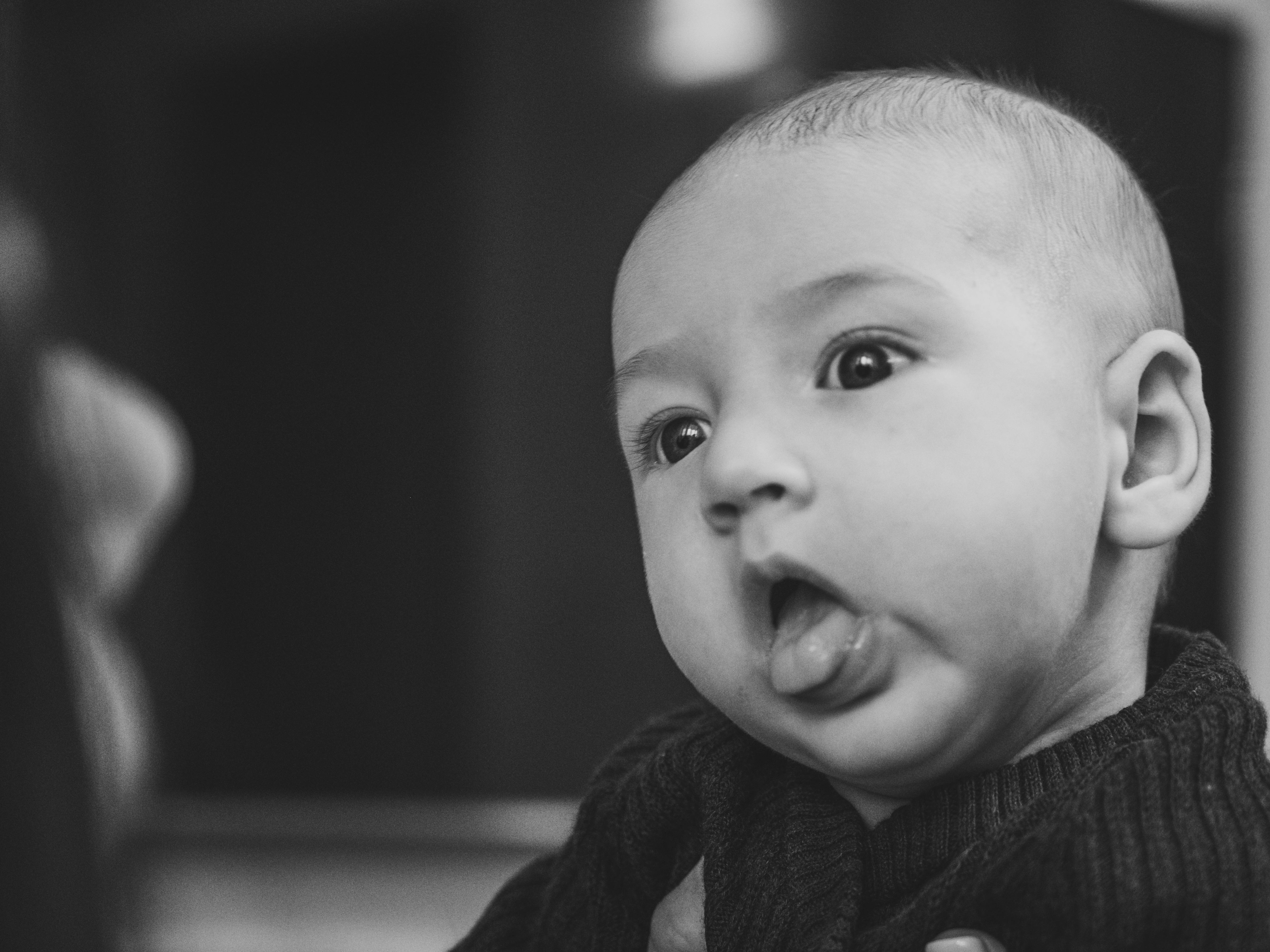 Grayscale Photo of a Young Girl · Free Stock Photo