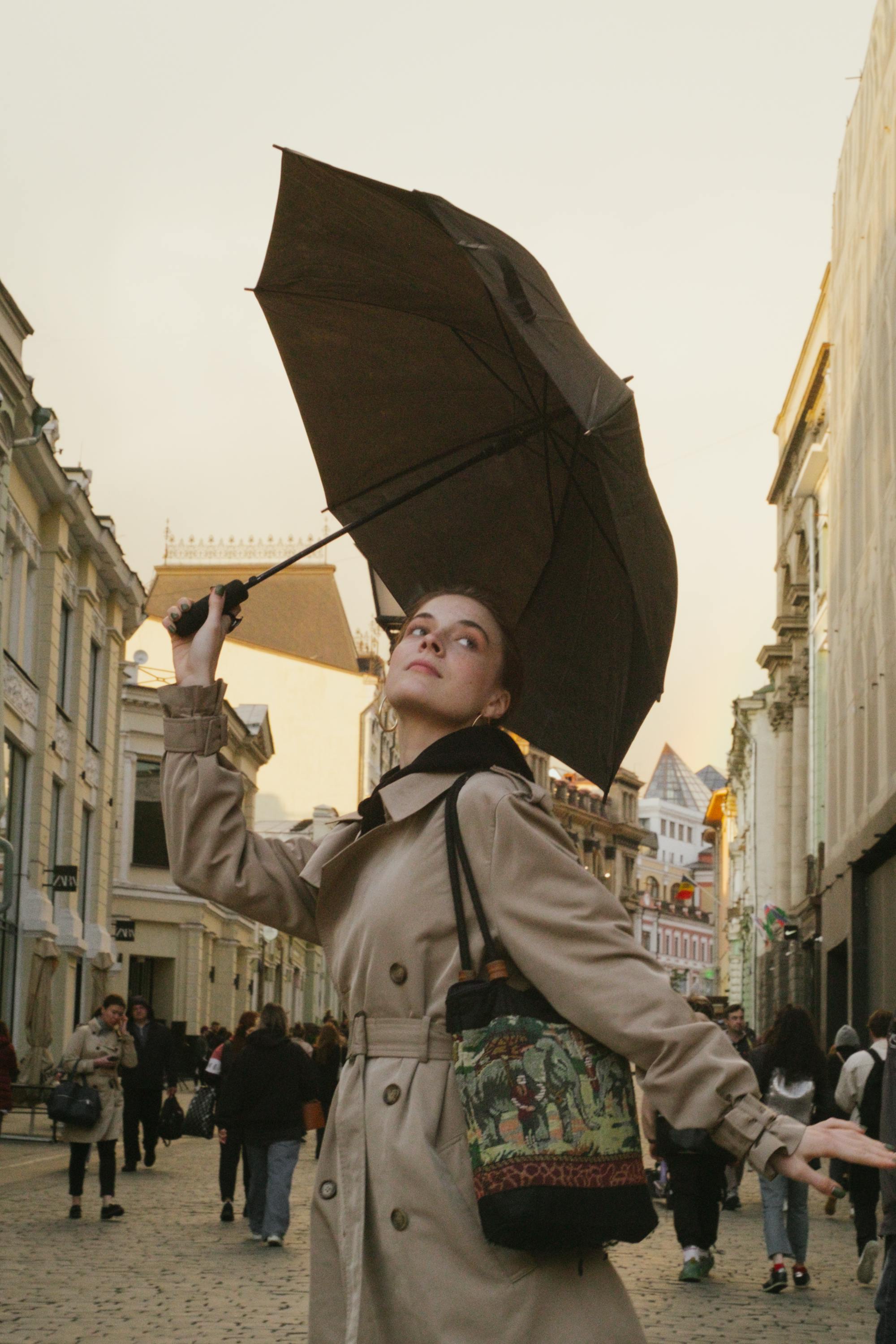Woman Using a Clear Umbrella · Free Stock Photo