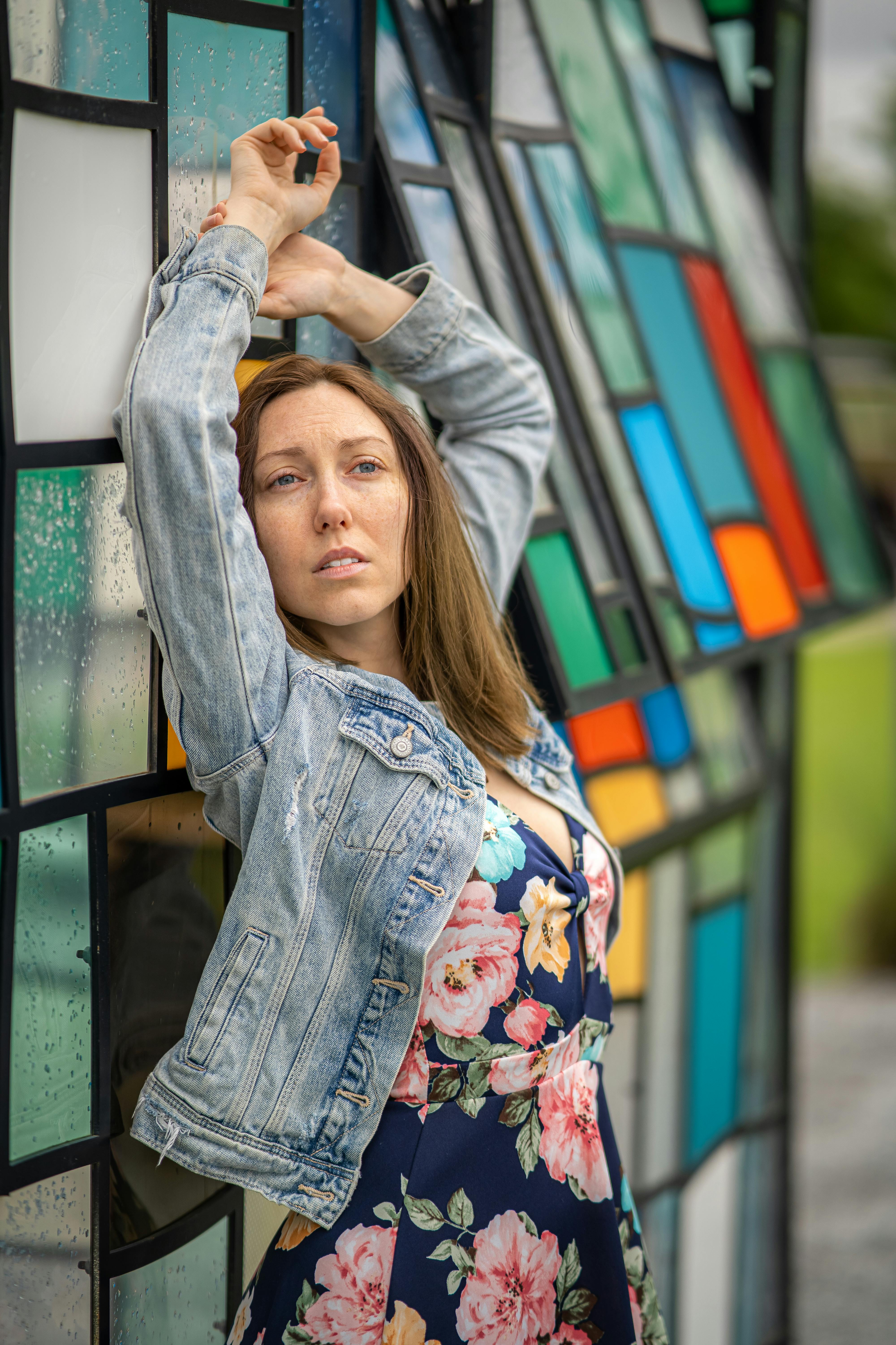 Woman Wearing a Denim Jacket · Free Stock Photo