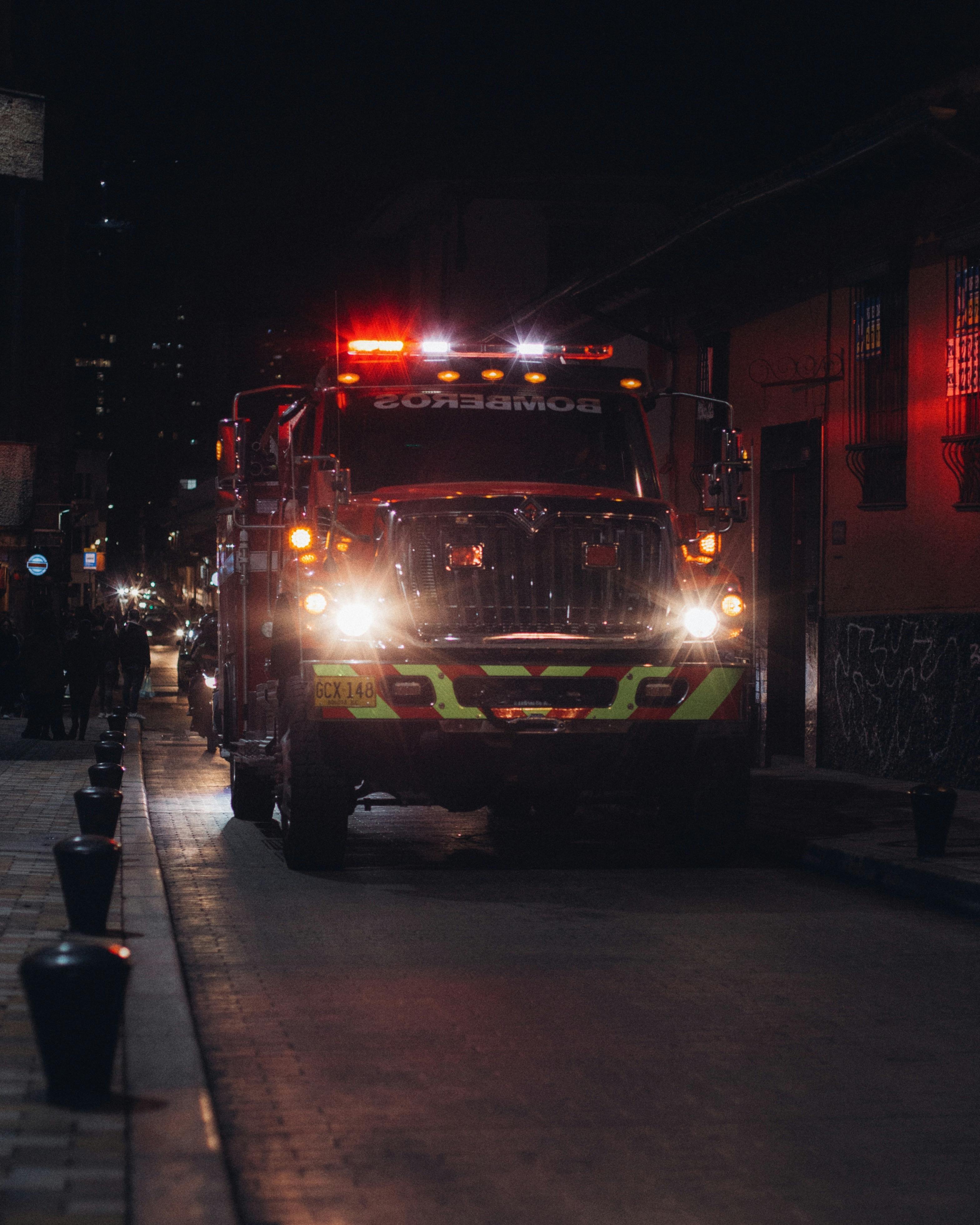 A Fire Truck on a Street · Free Stock Photo