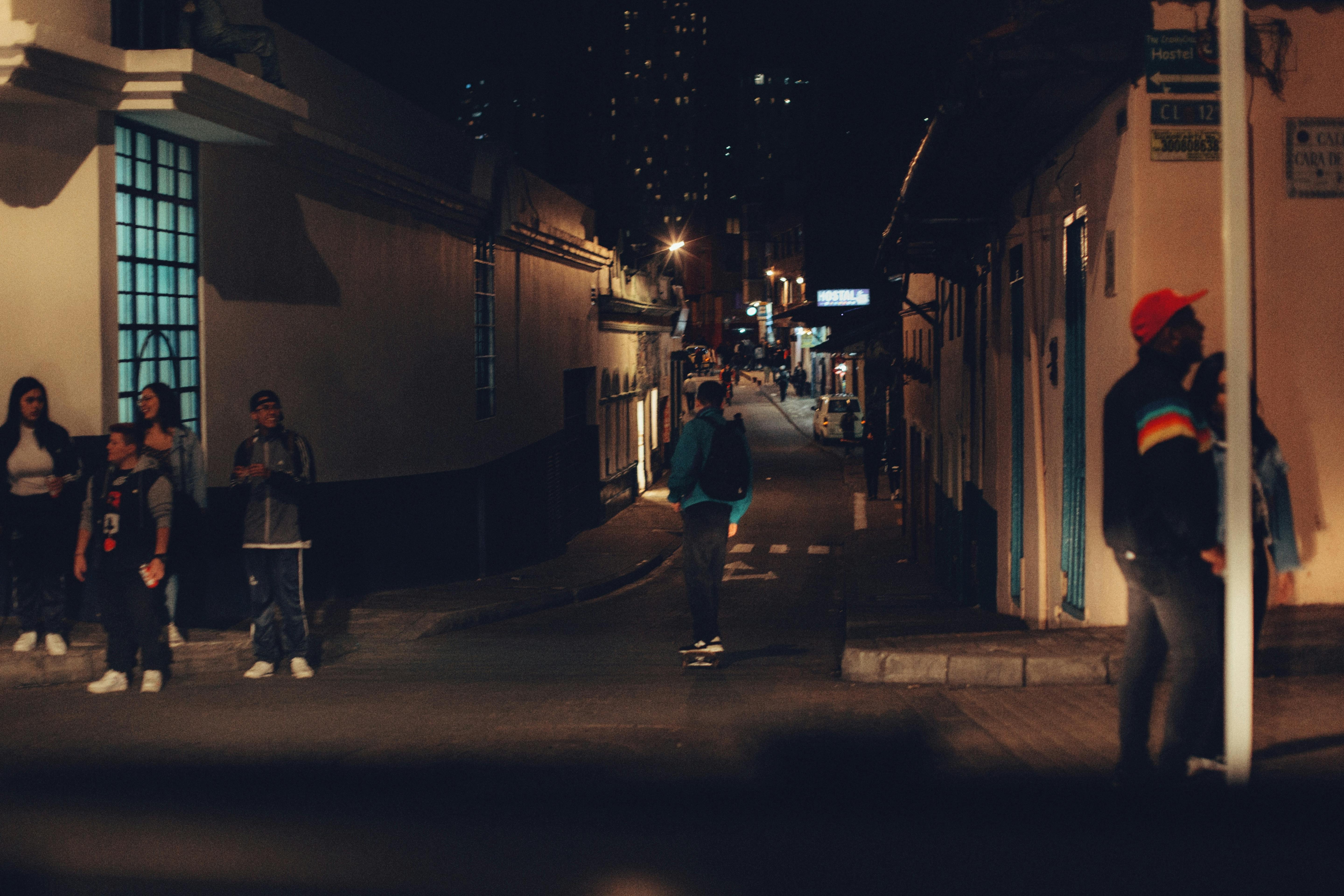 People on City Street at Night · Free Stock Photo