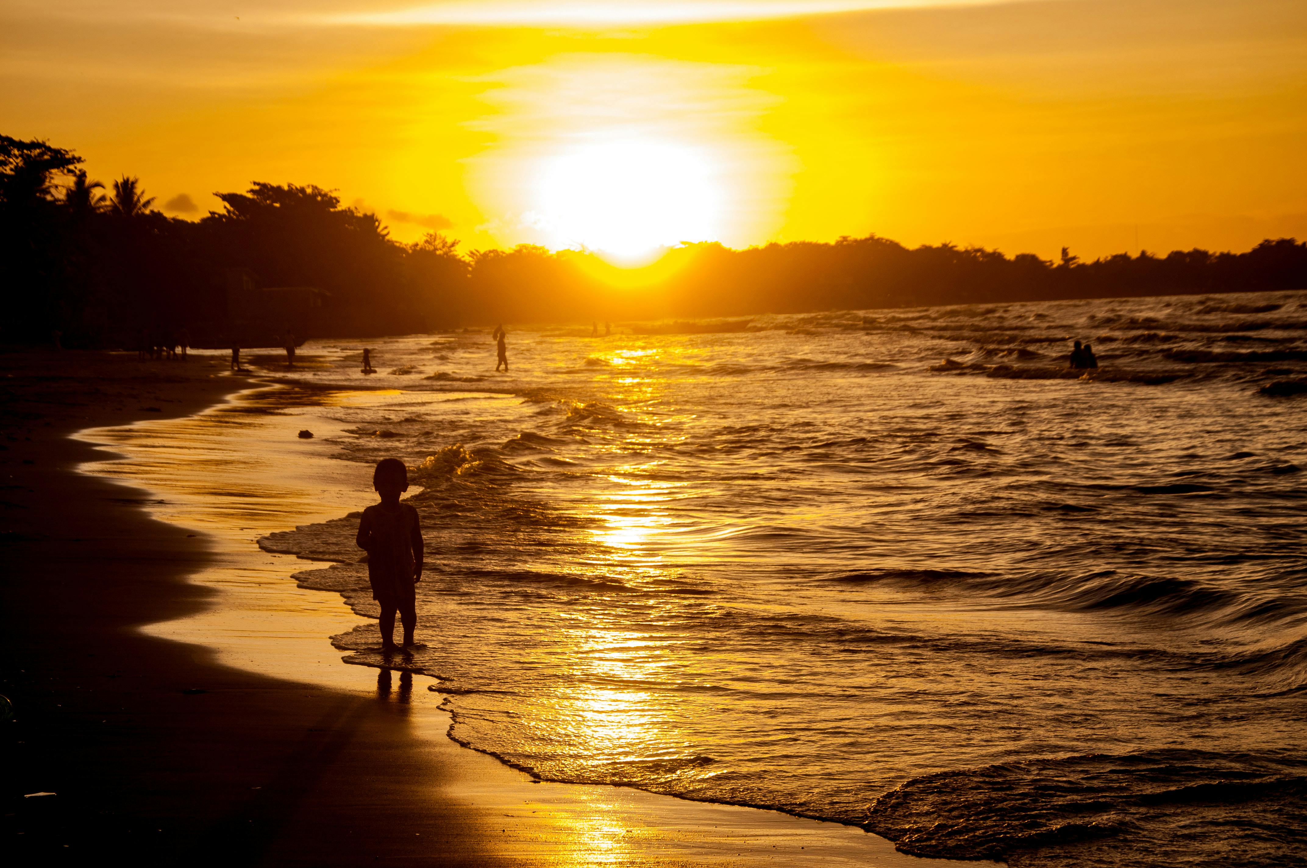 People on the Beach during Sunset · Free Stock Photo