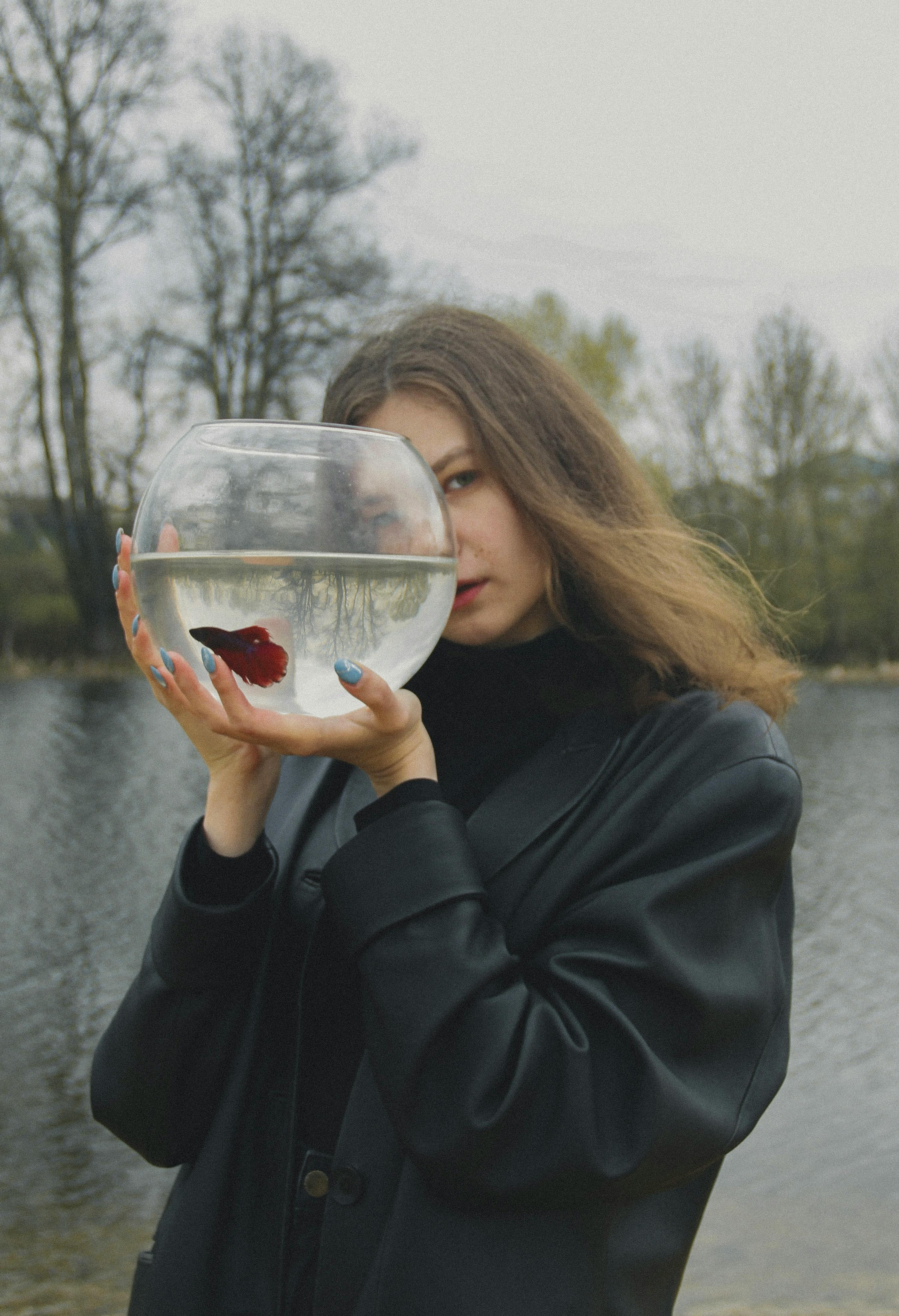 Woman Posing with Aquarium · Free Stock Photo