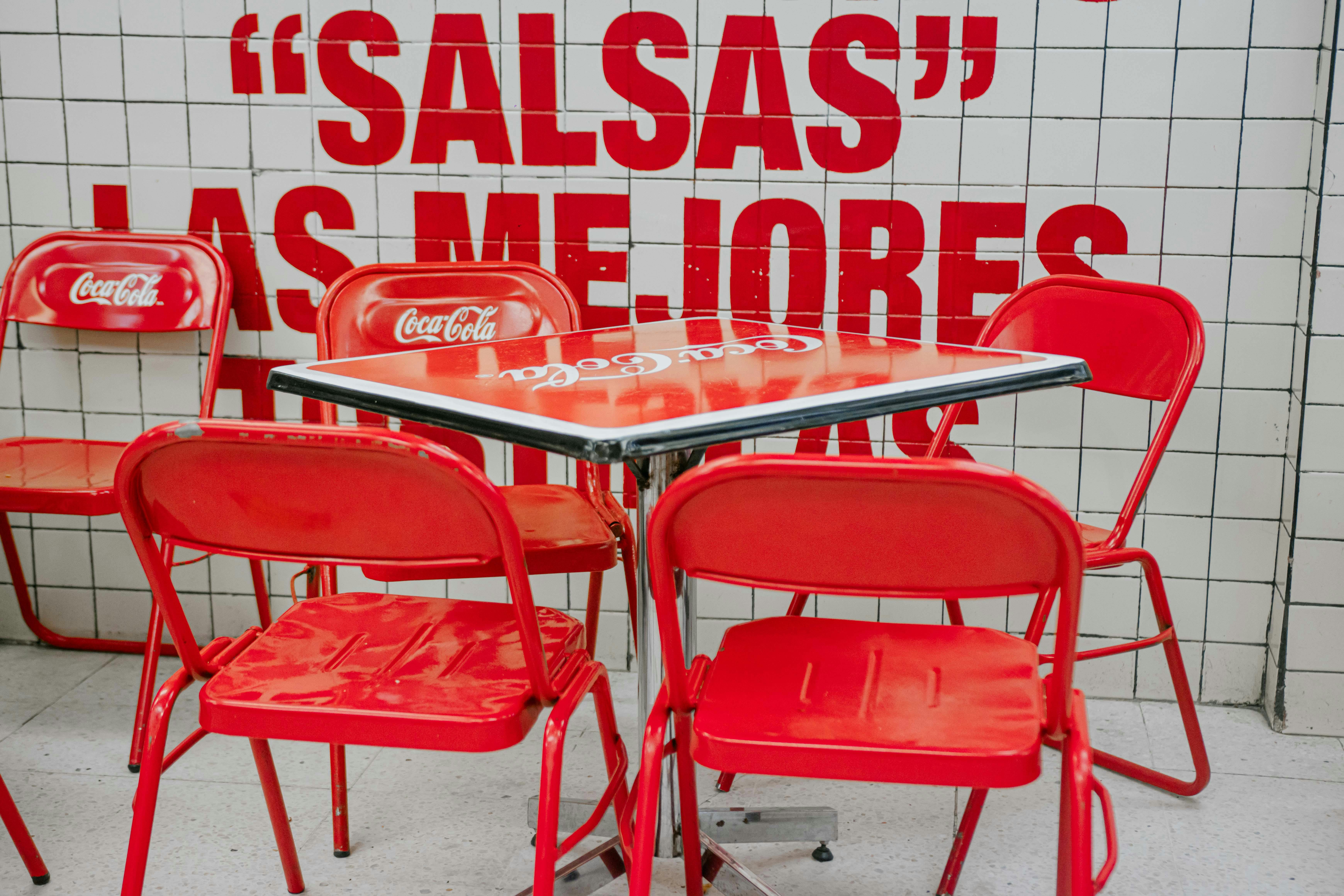 Red Table and Chairs · Free Stock Photo