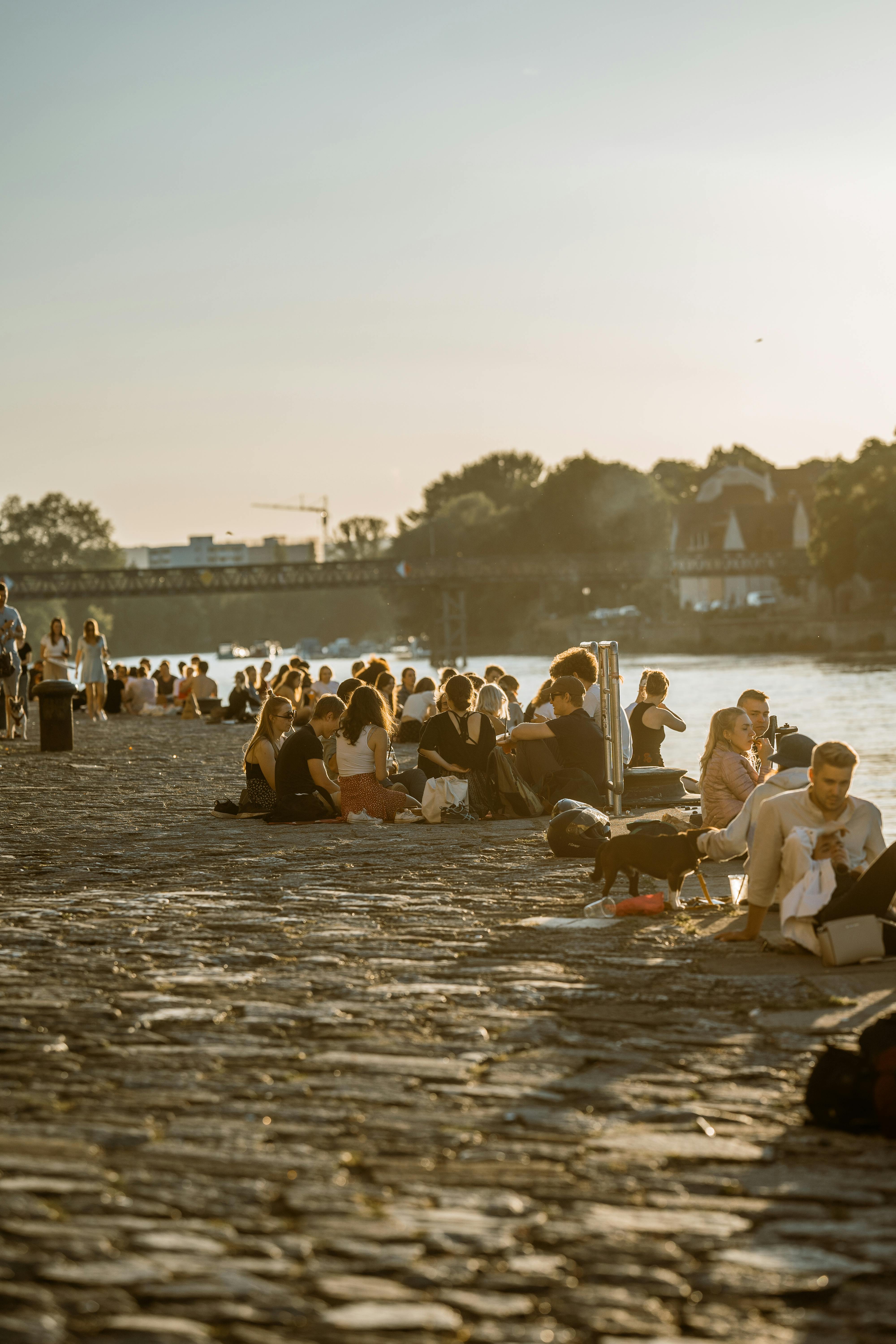 People Sitting Beside the River · Free Stock Photo