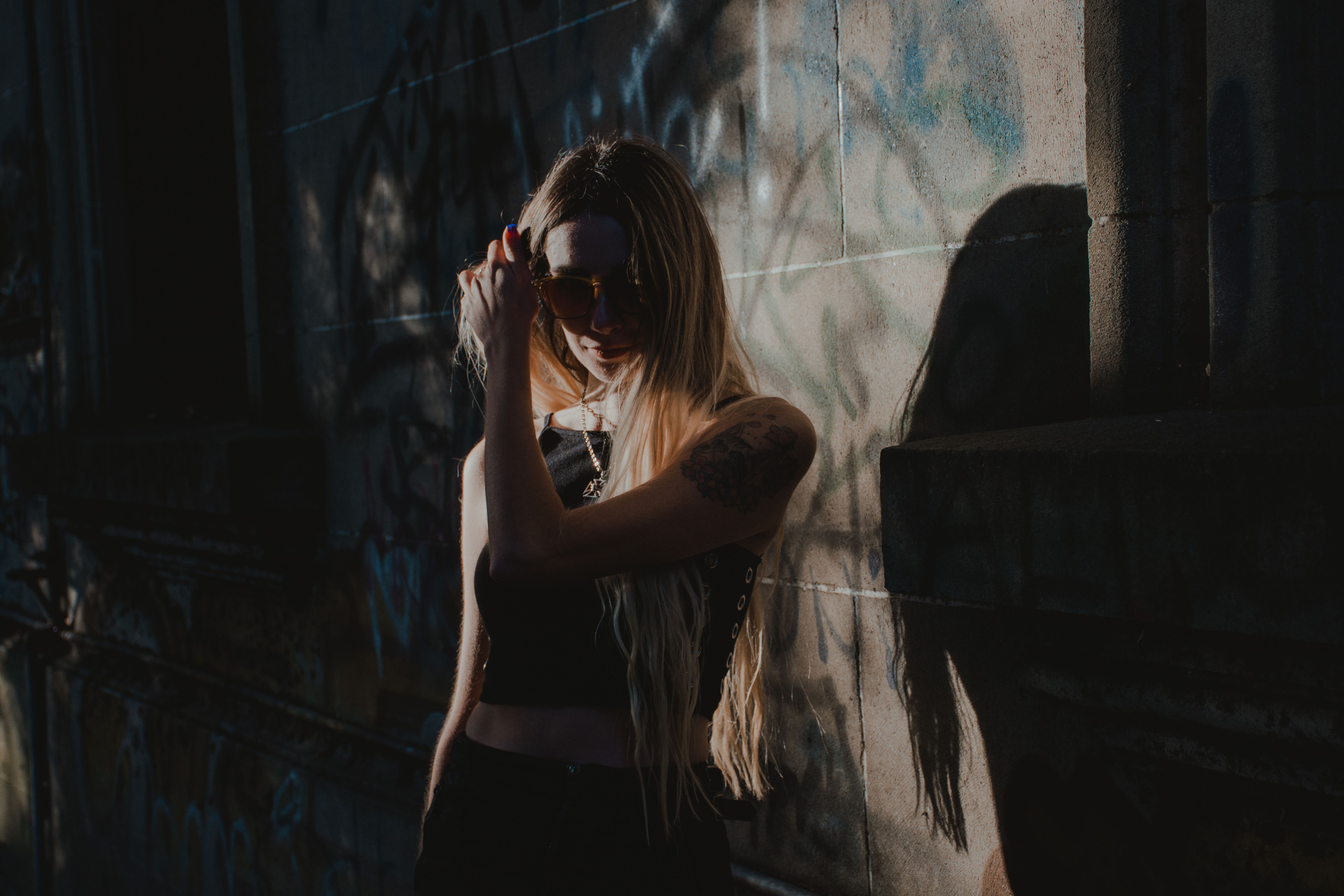 Blonde Woman in Shadow · Free Stock Photo