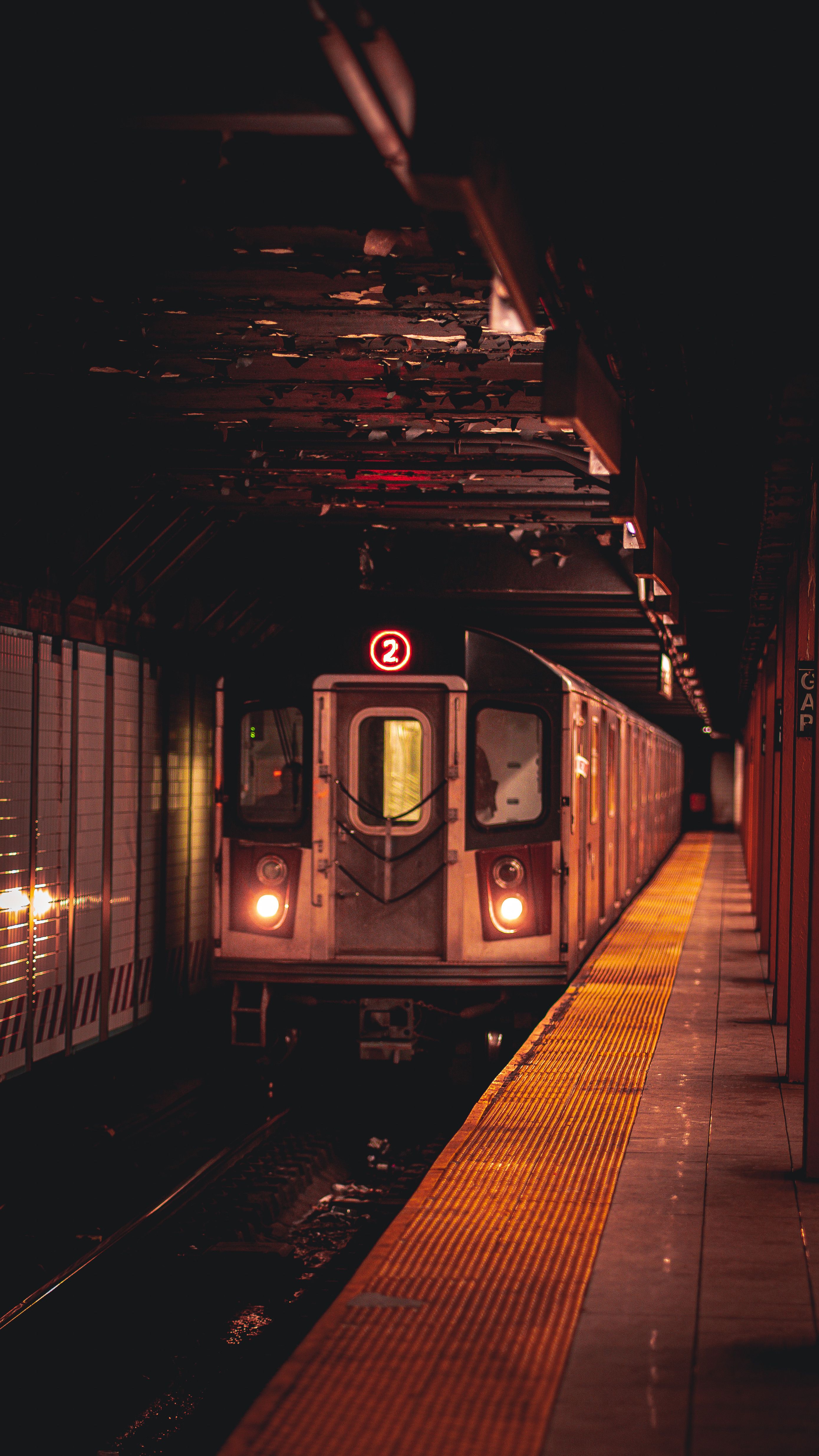 Subway Train Standing at a Platform · Free Stock Photo