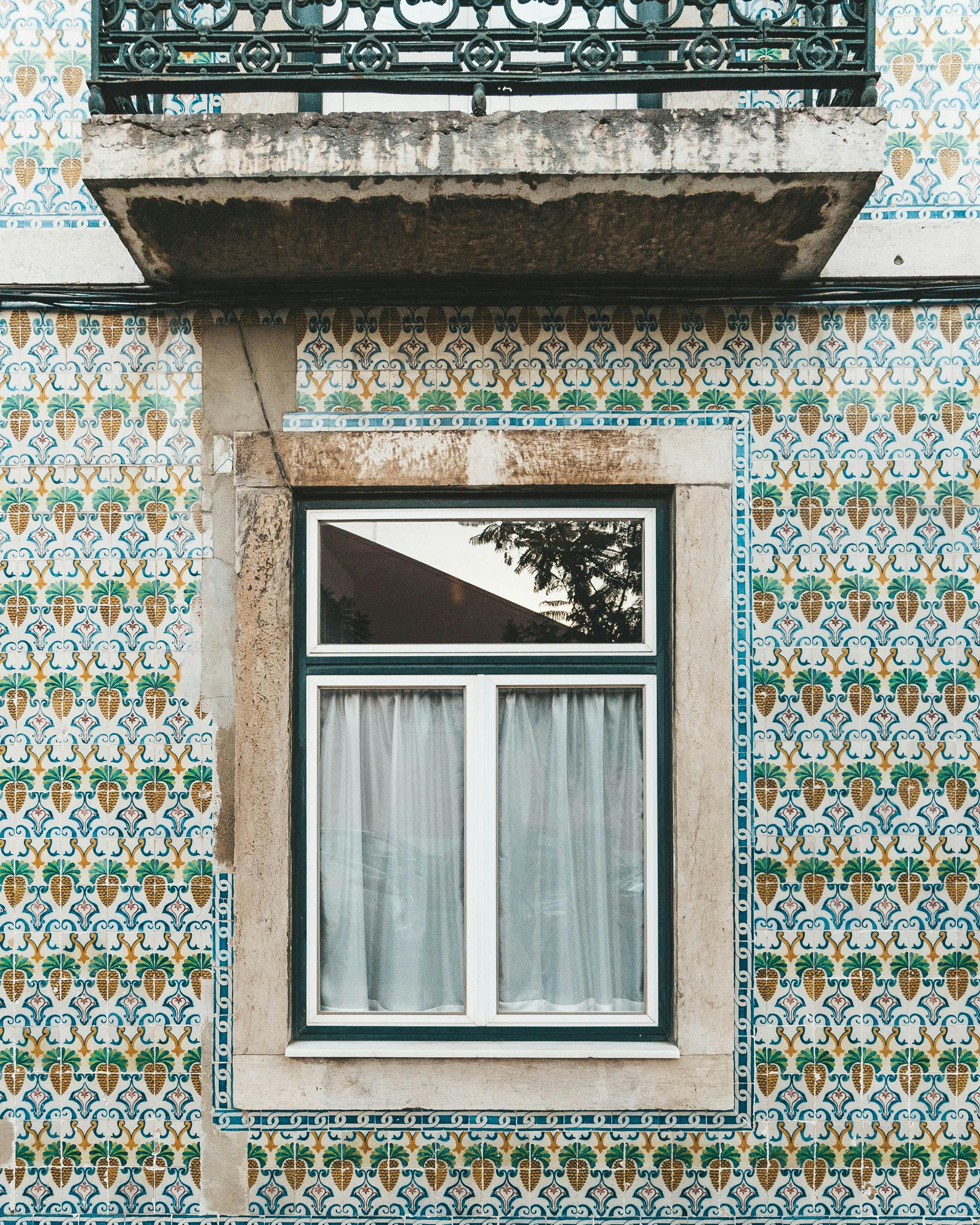Window and a Wall of a Building with Artistic Retro Tiles · Free Stock ...