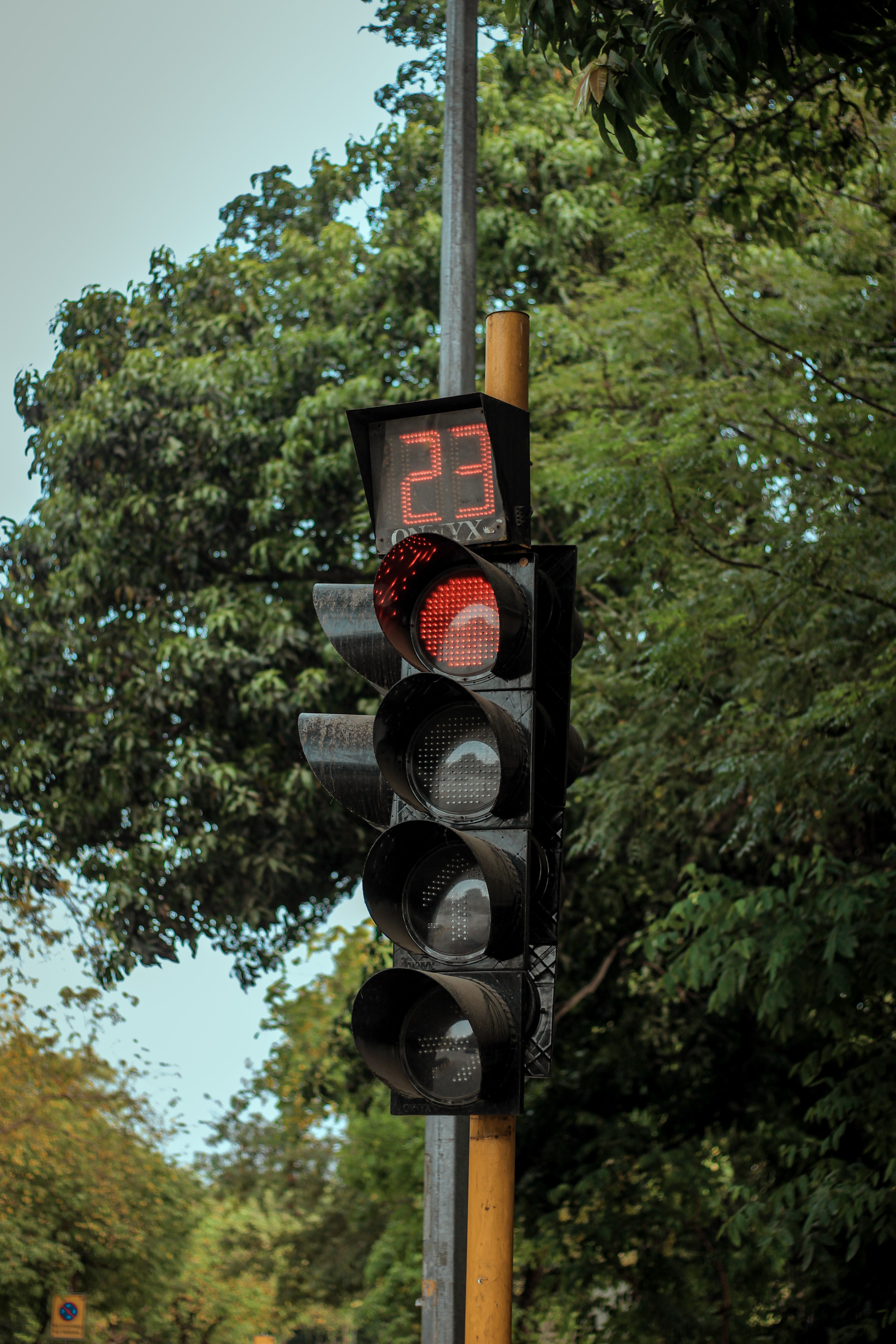 Traffic Light with Red Light On · Free Stock Photo