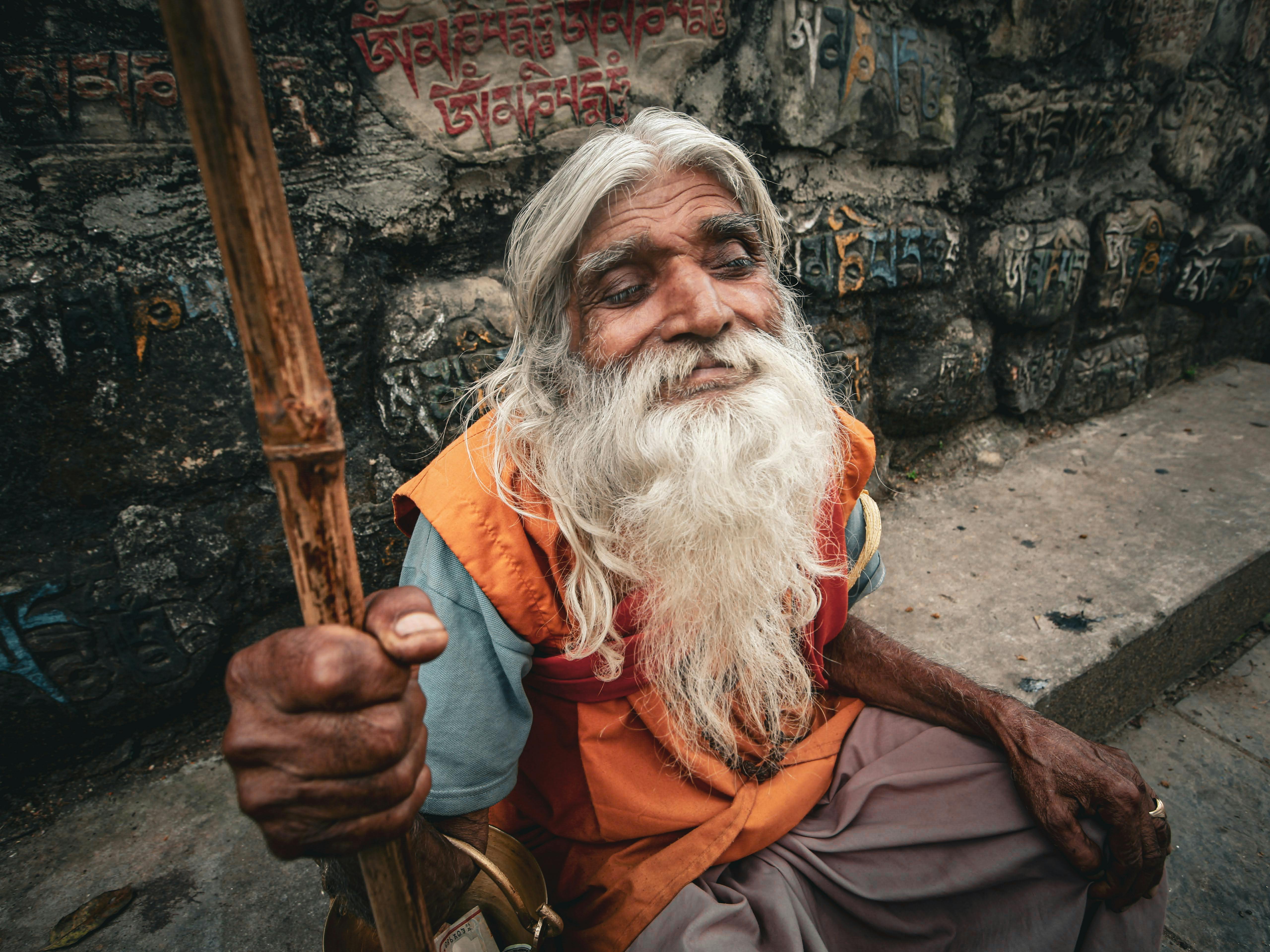 Elderly Monk with a Long Gray Beard · Free Stock Photo