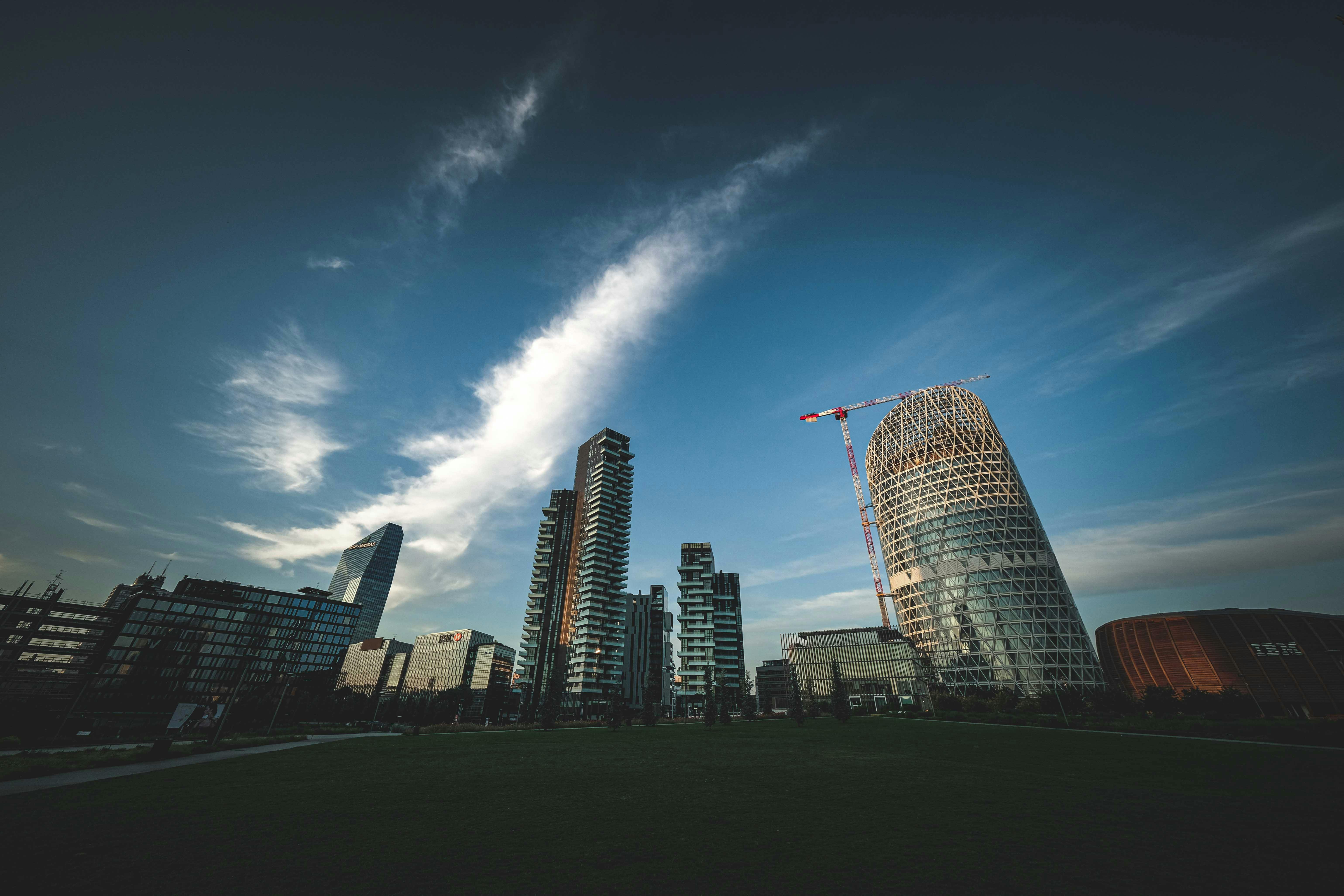 Cityscape of Skyscrapers among Clear Sky · Free Stock Photo