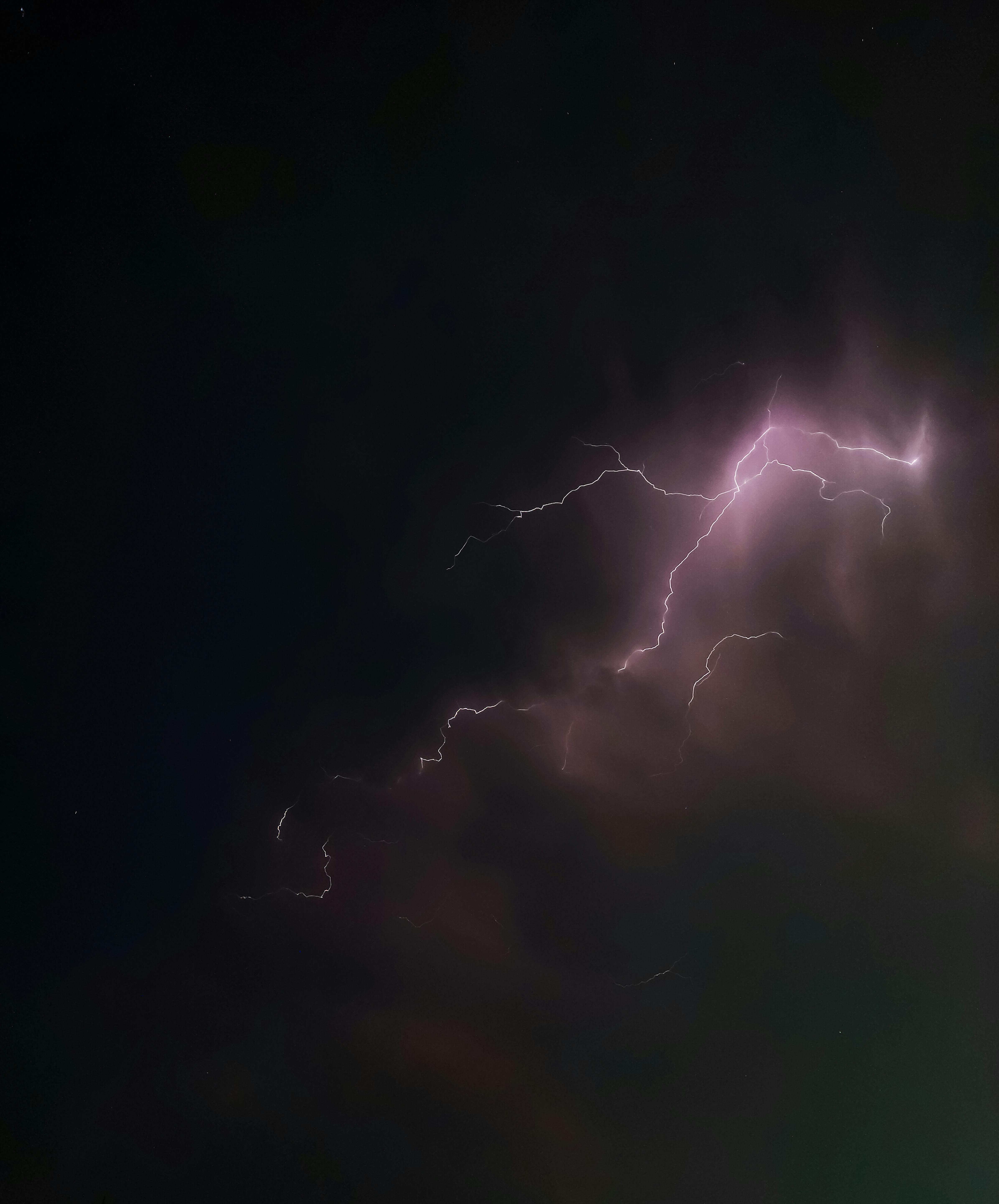 A Lightning Strike on Dark Sky · Free Stock Photo