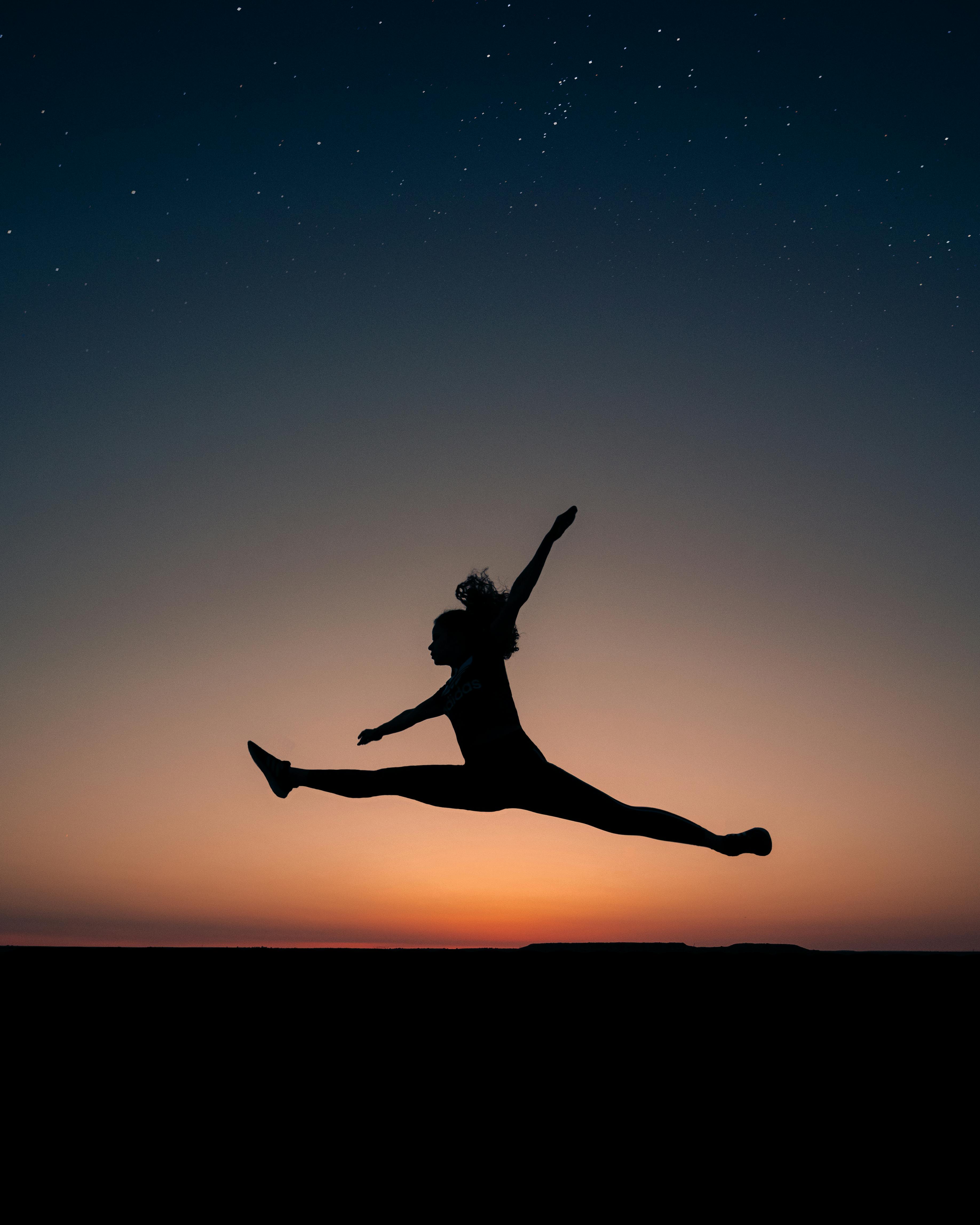 Girl Jumping In Blue Photos, Download The BEST Free Girl Jumping In ...