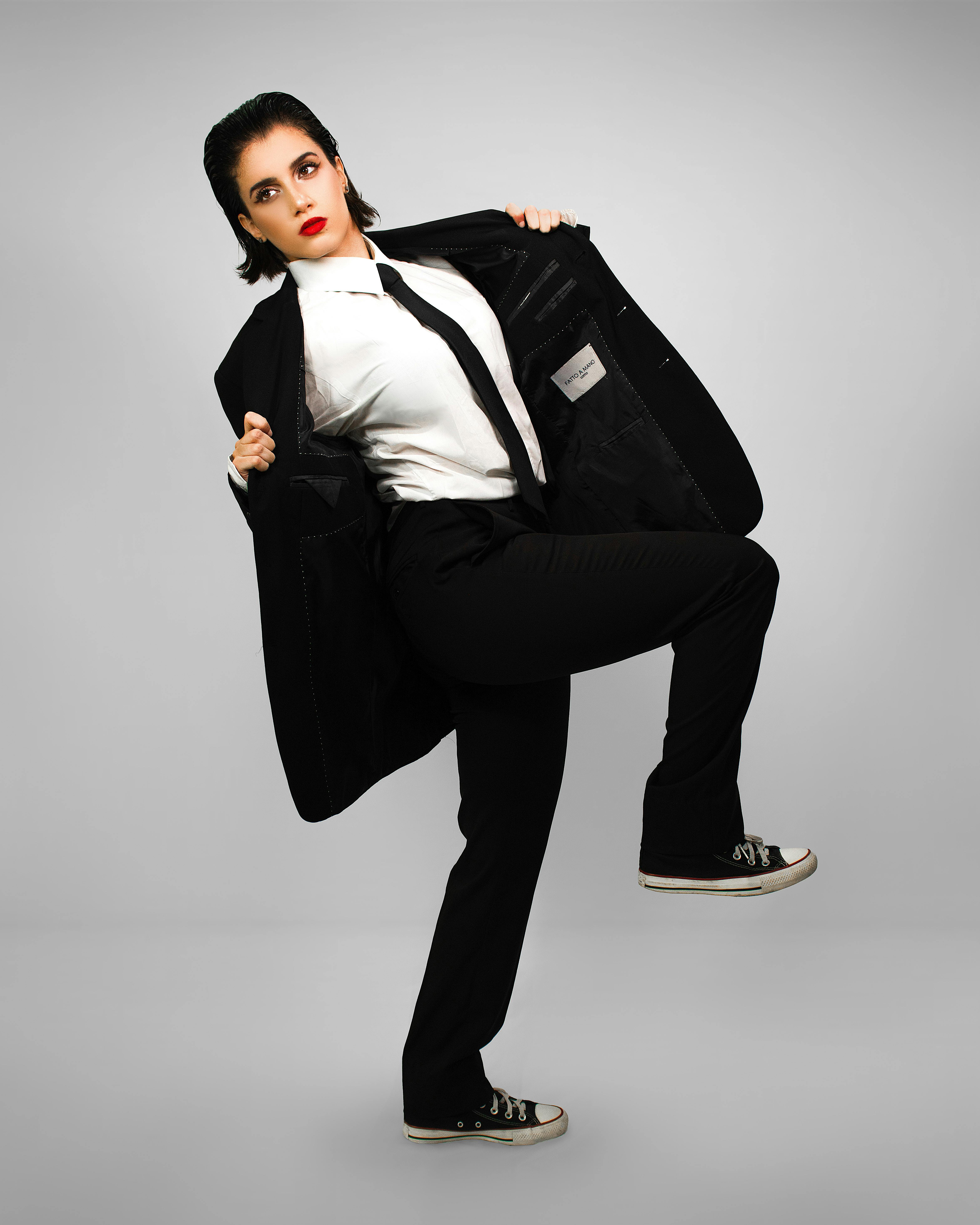 Woman in Black Blazer Posing · Free Stock Photo