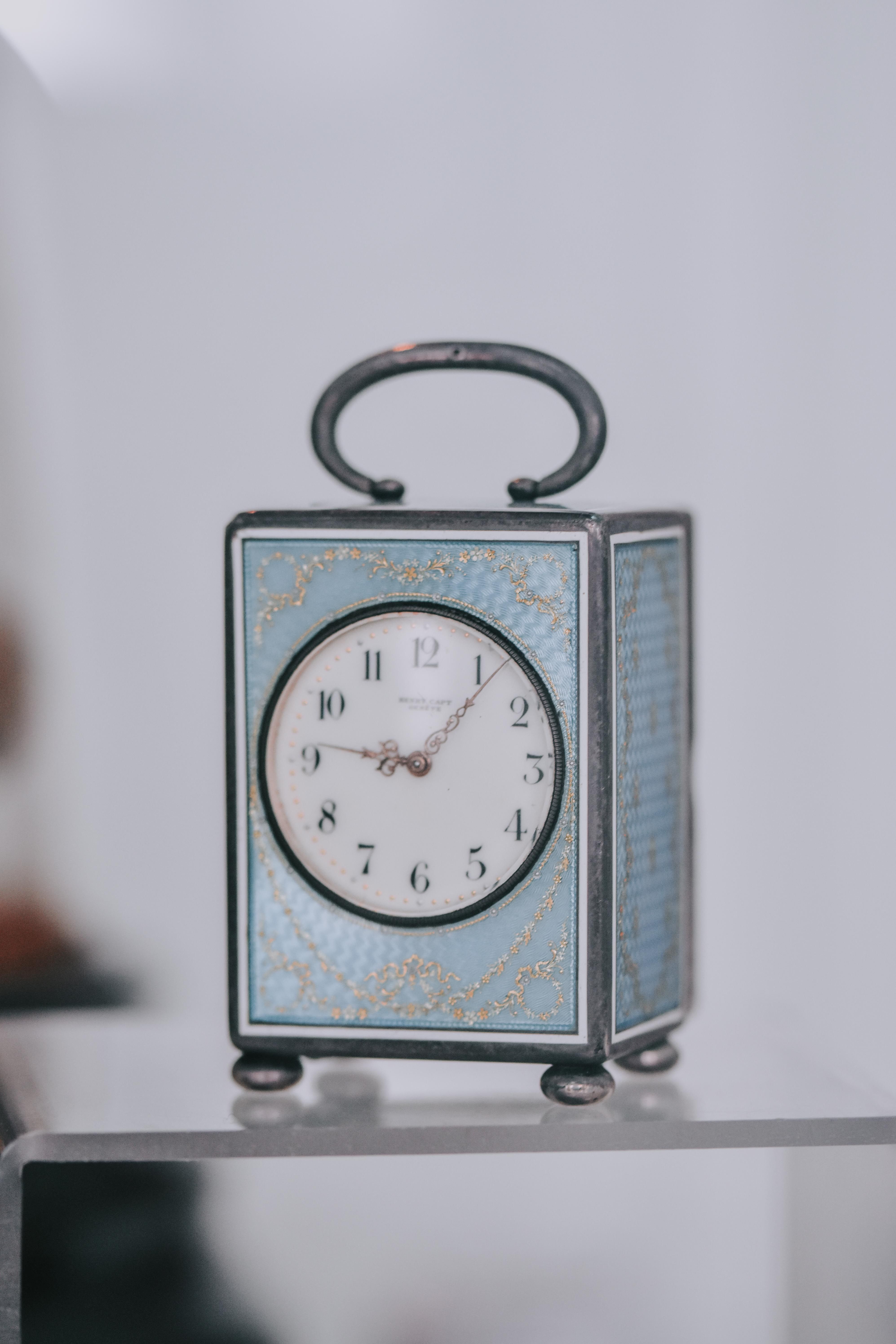 Silver and White Analog Desk Clock · Free Stock Photo