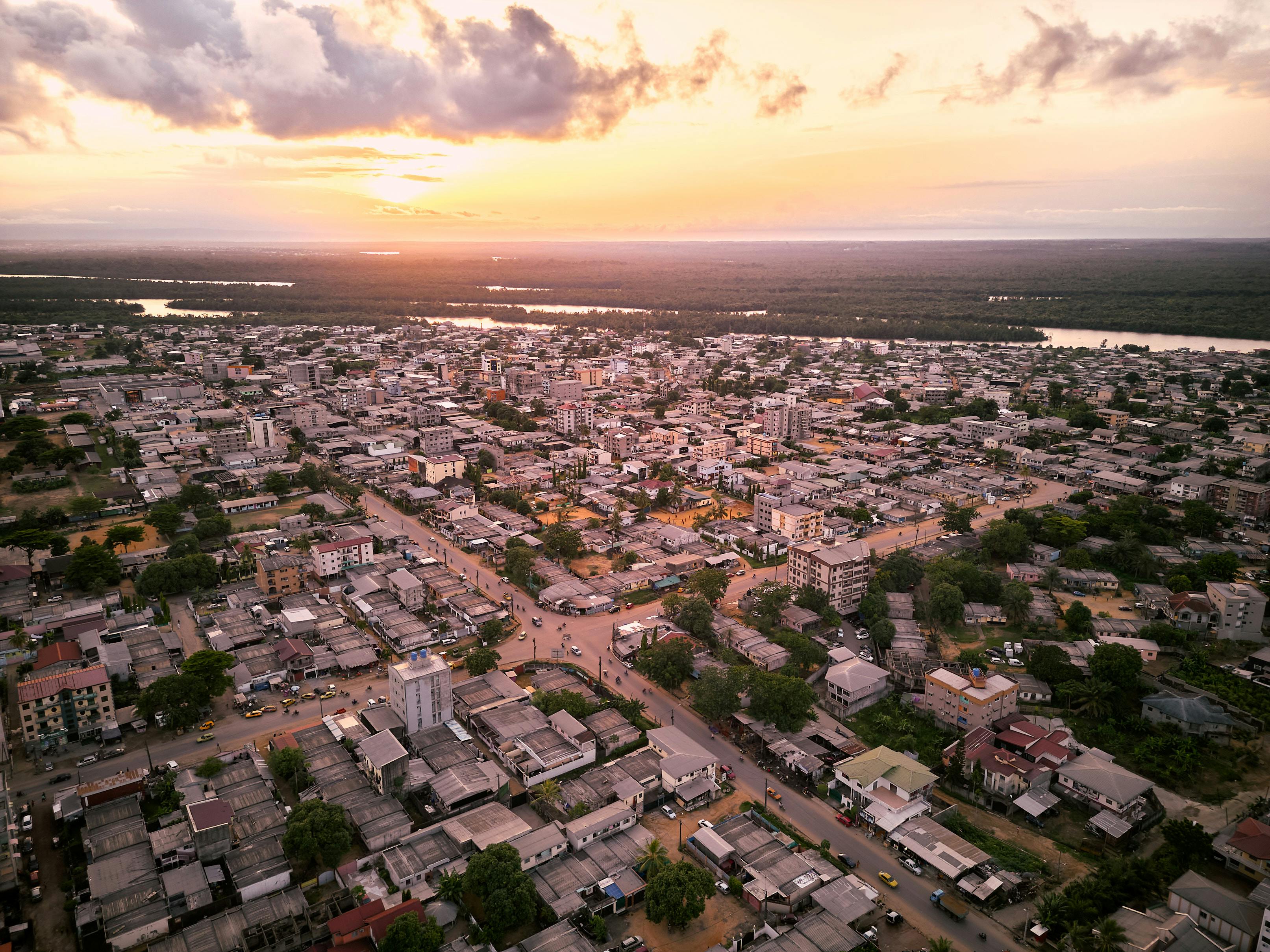 An Aerial Shot of a Sunset in a Countryside · Free Stock Photo