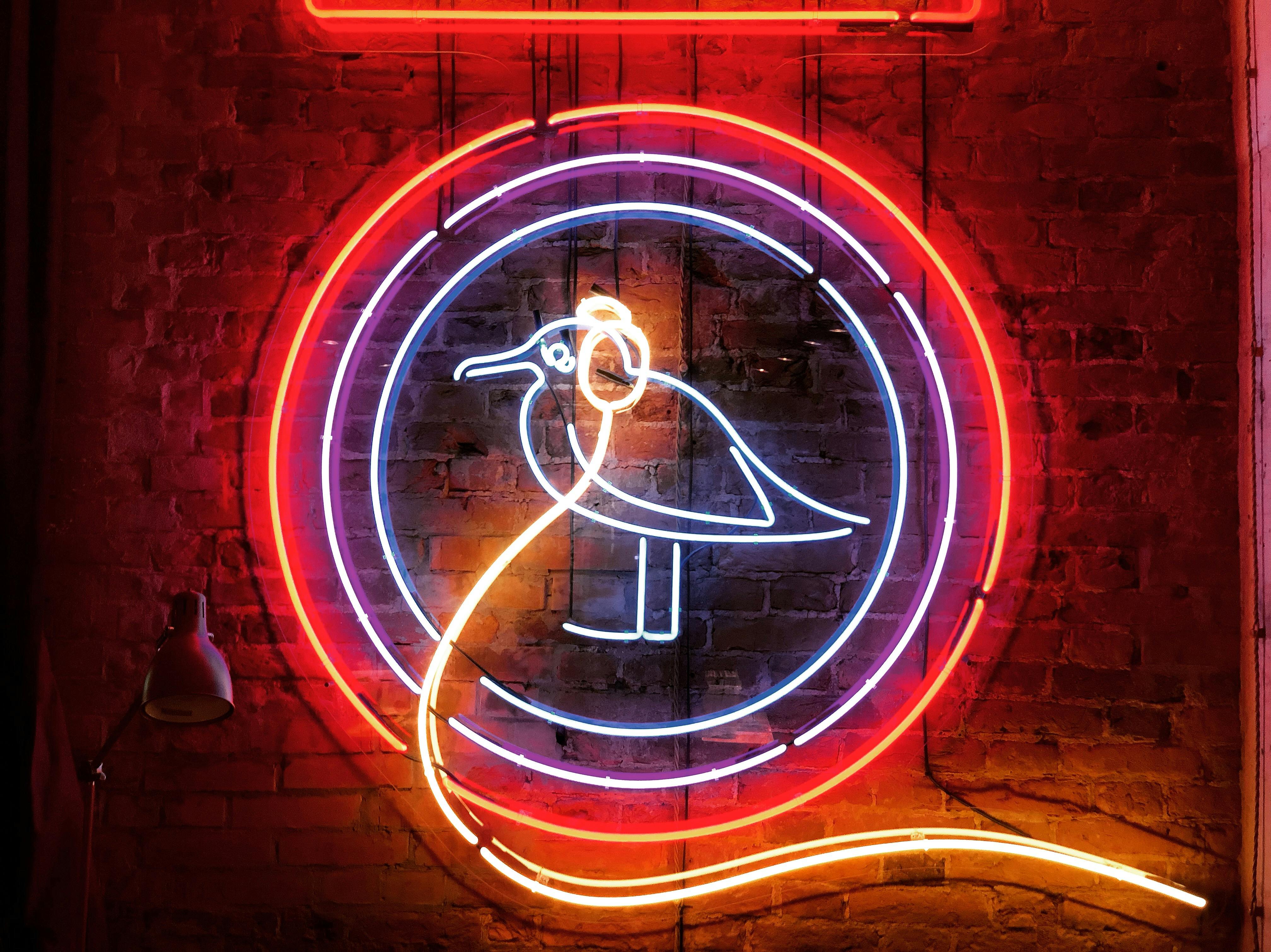 Bright Neon Lights Signage on Brick Wall · Free Stock Photo