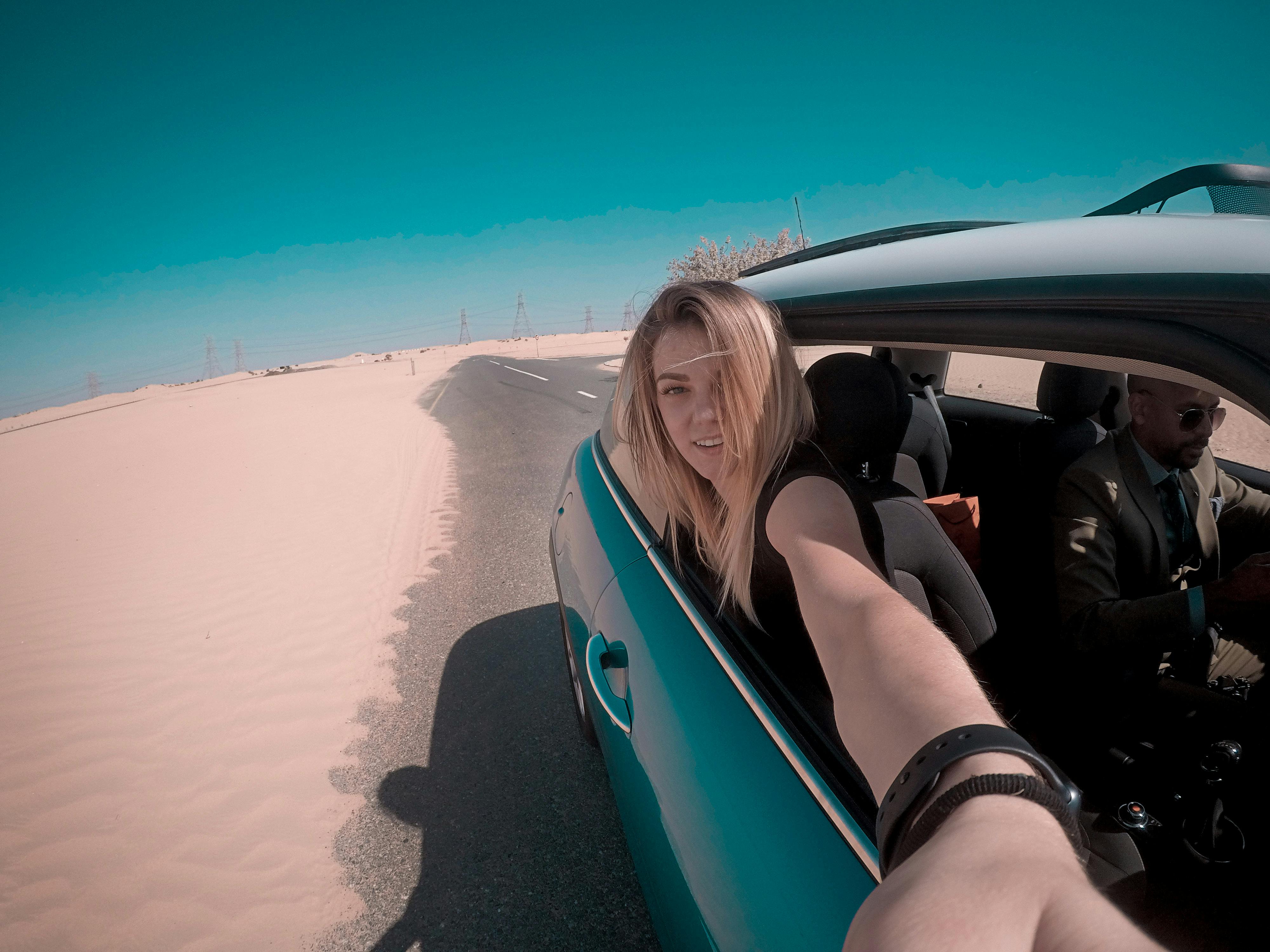 Free stock photo of car, gopro, road