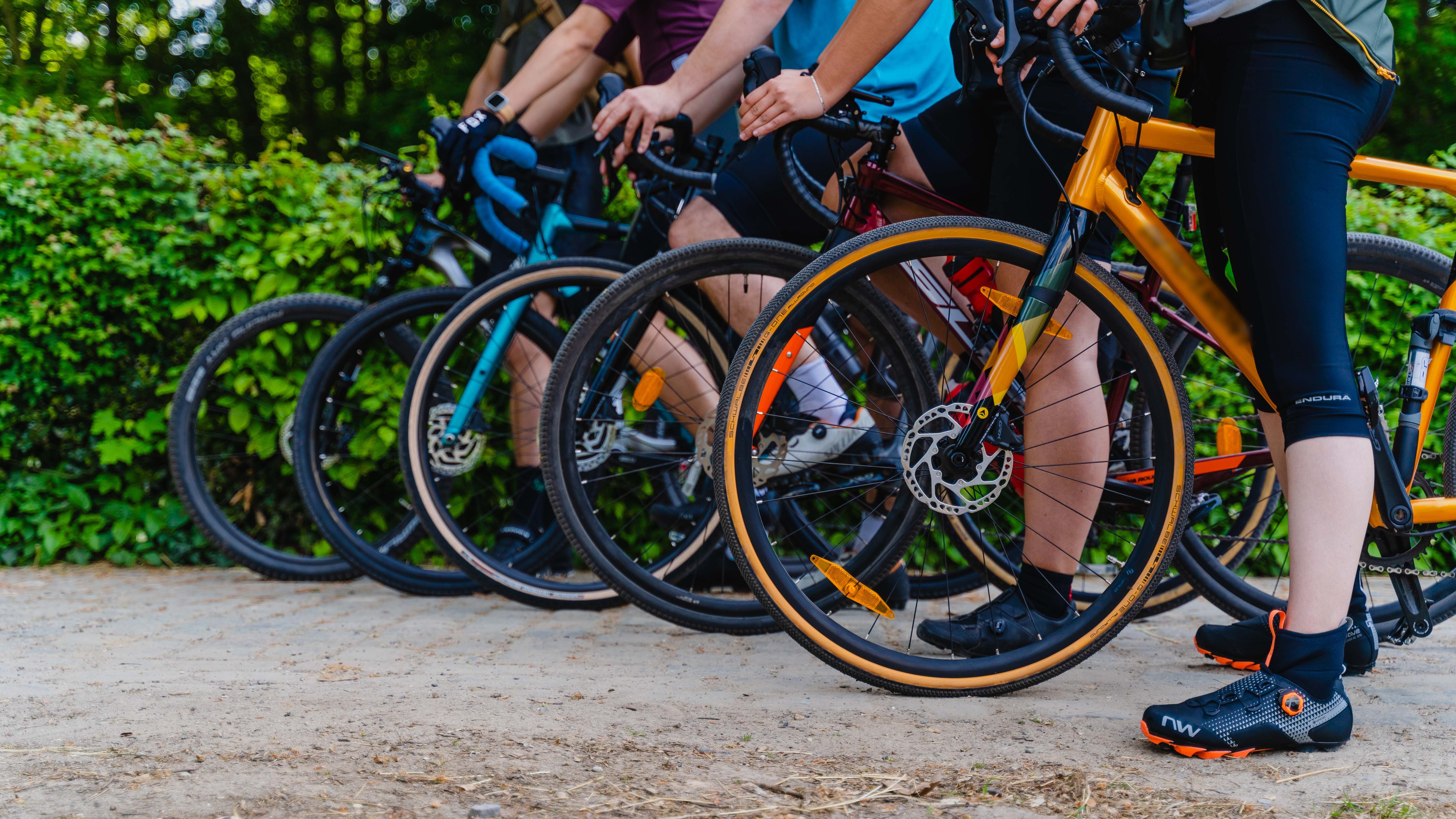 Lined Up Bikers Standing with Their Bikes · Free Stock Photo