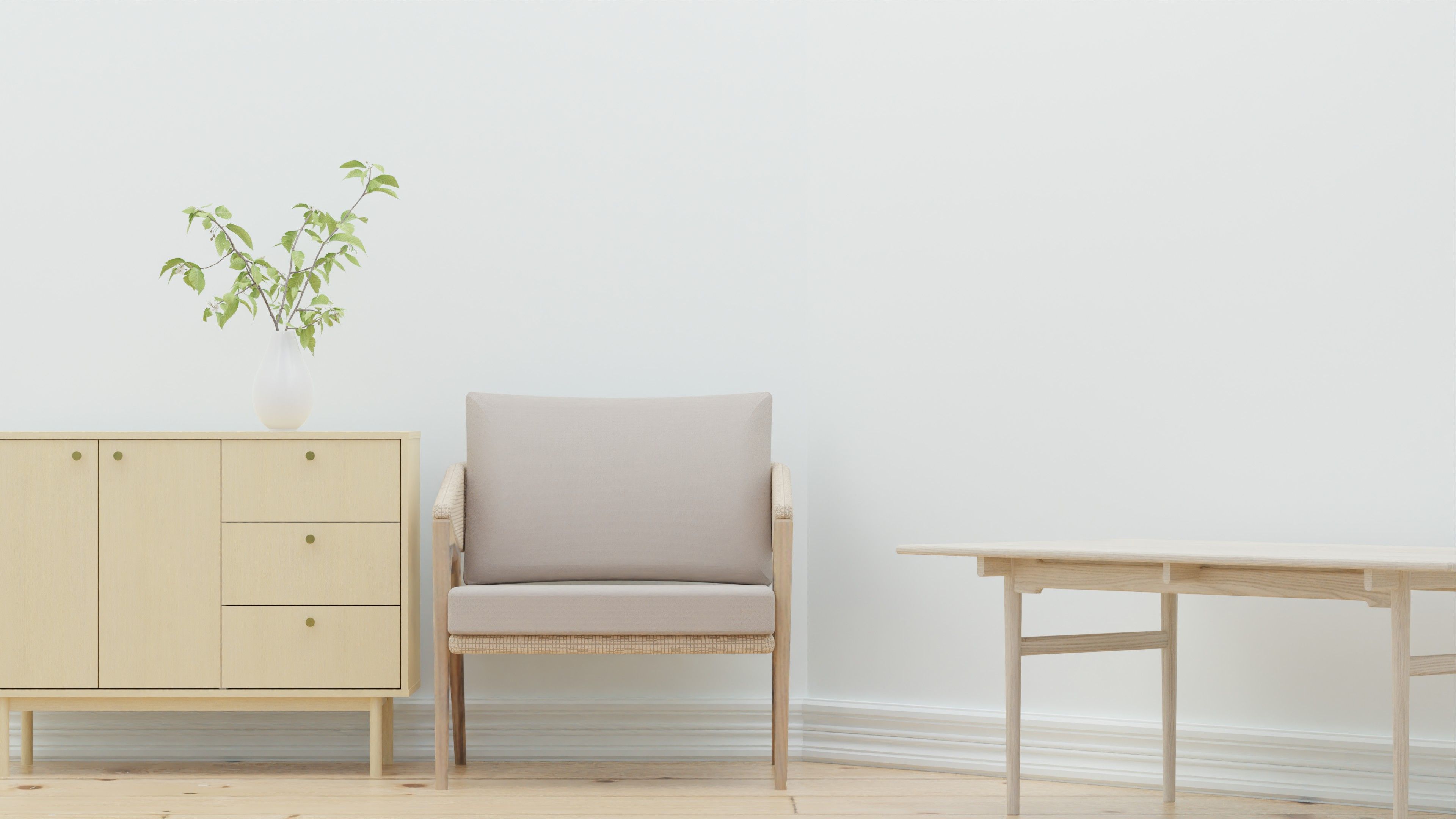 Brown Wooden Chair Beside a Table and Chest of Drawers · Free Stock Photo