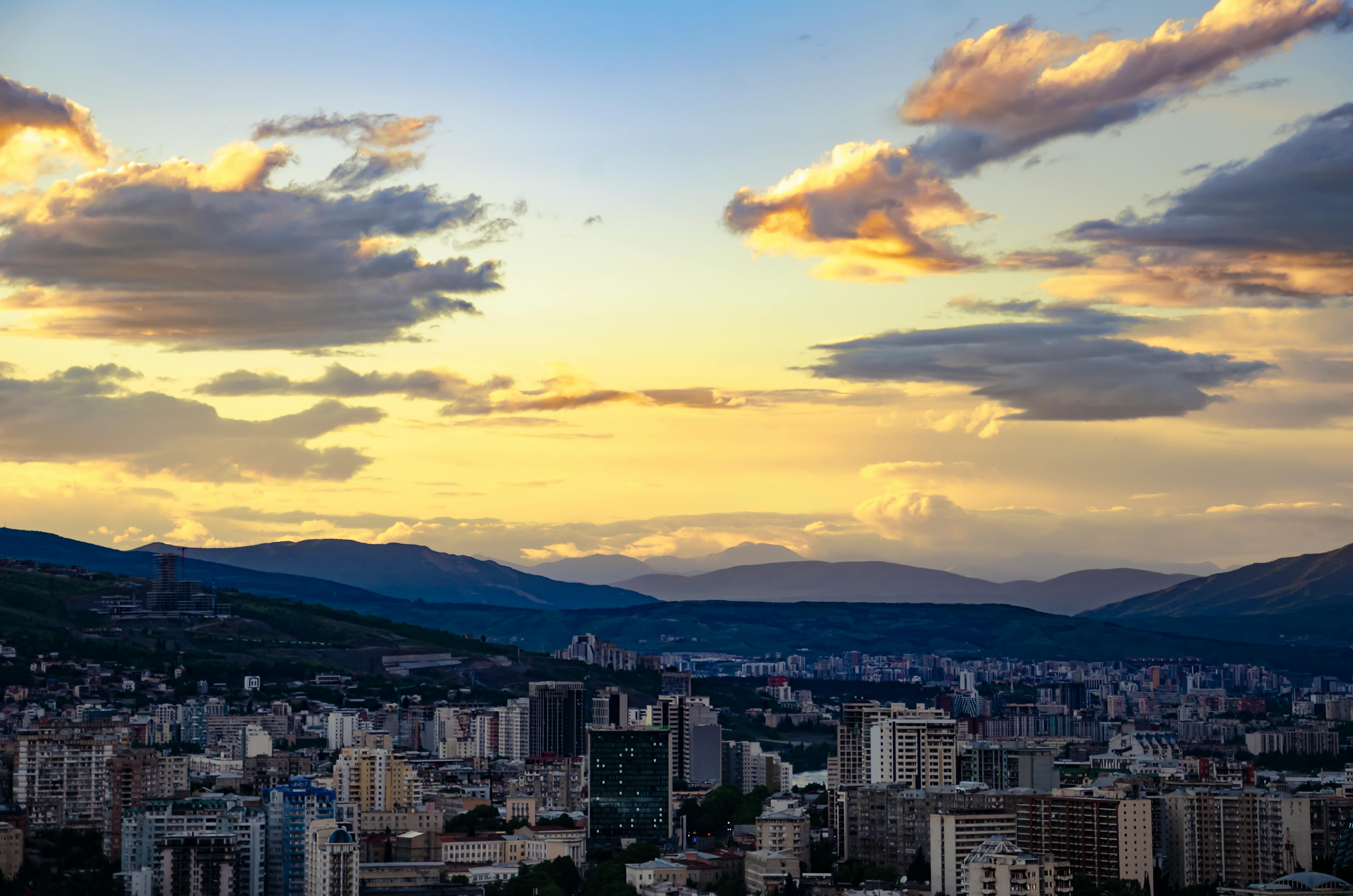 Aerial View of City Buildings During Sunset · Free Stock Photo