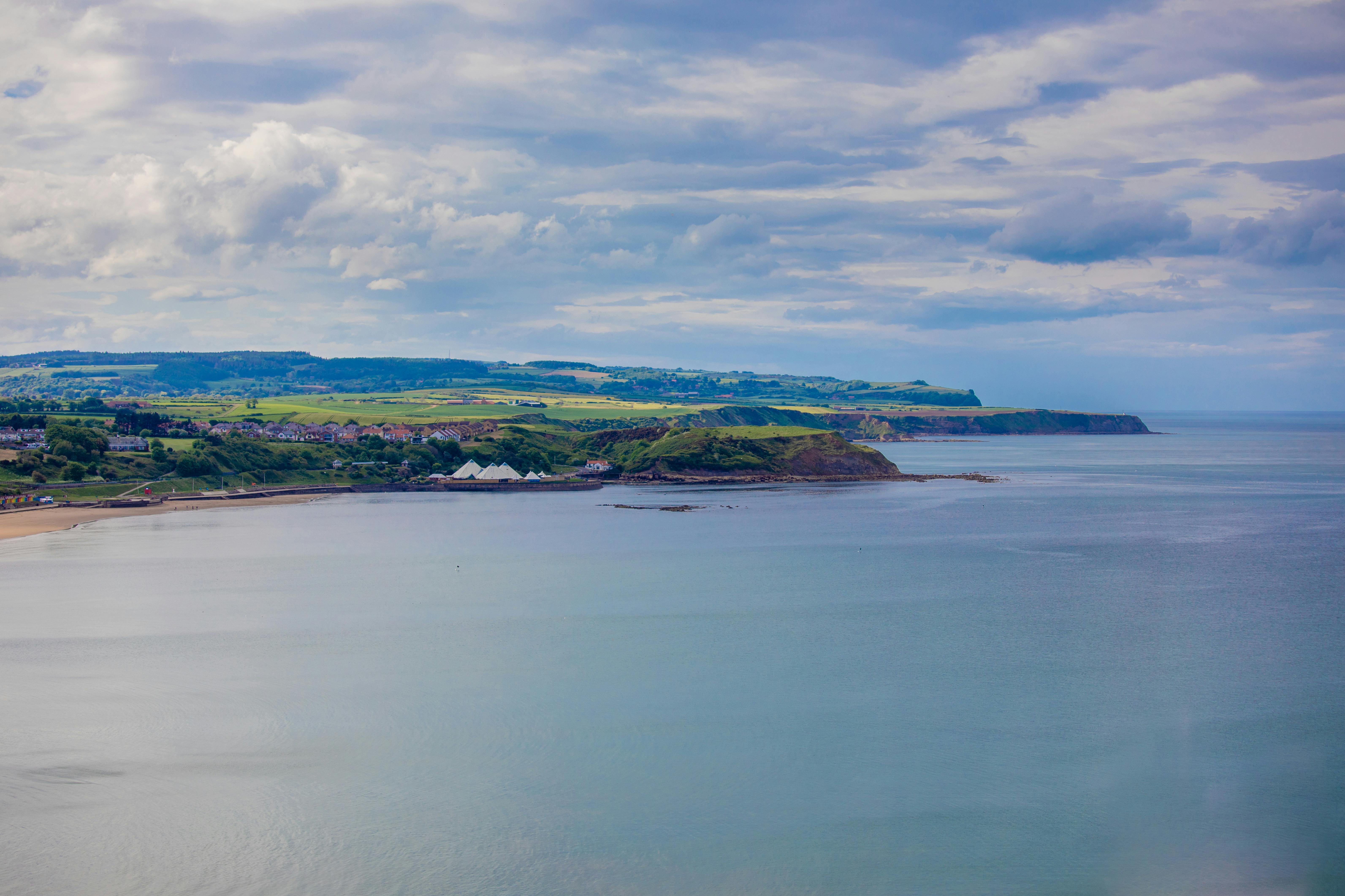 Village on Sea Shore in Winter at Sunset · Free Stock Photo
