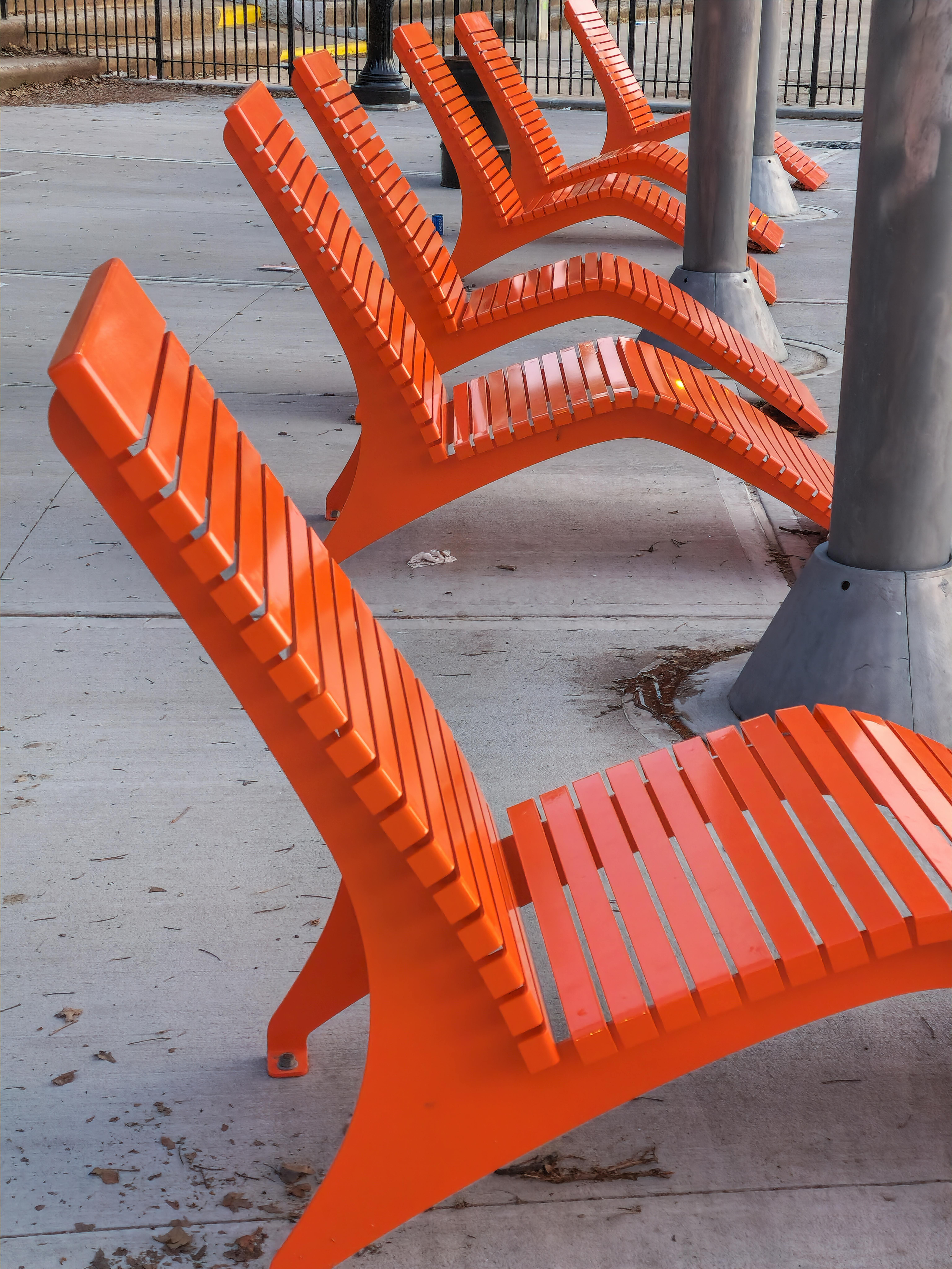 Line Up Orange Beach Chairs · Free Stock Photo
