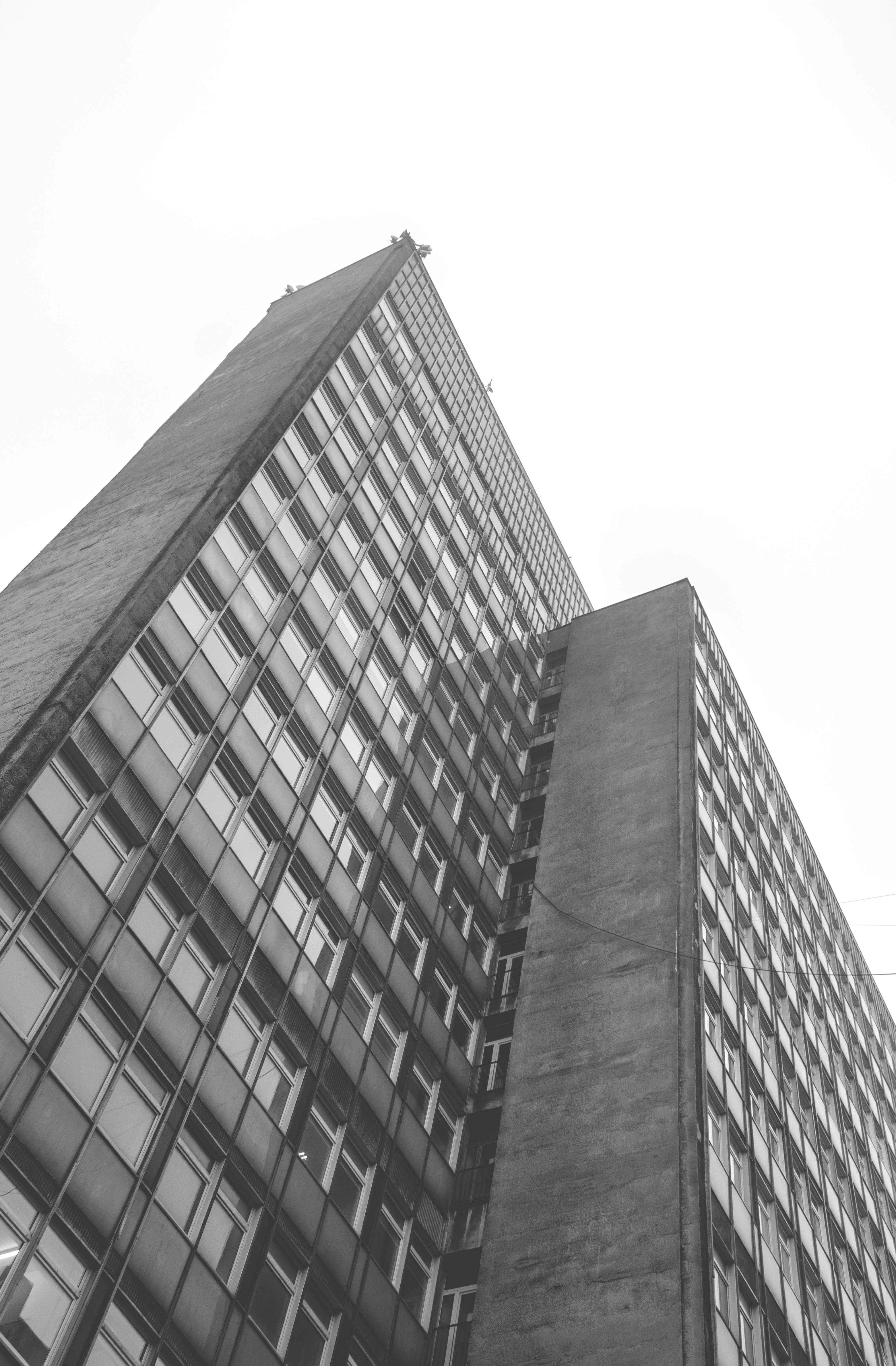 Grayscale Photography of Concrete Building · Free Stock Photo