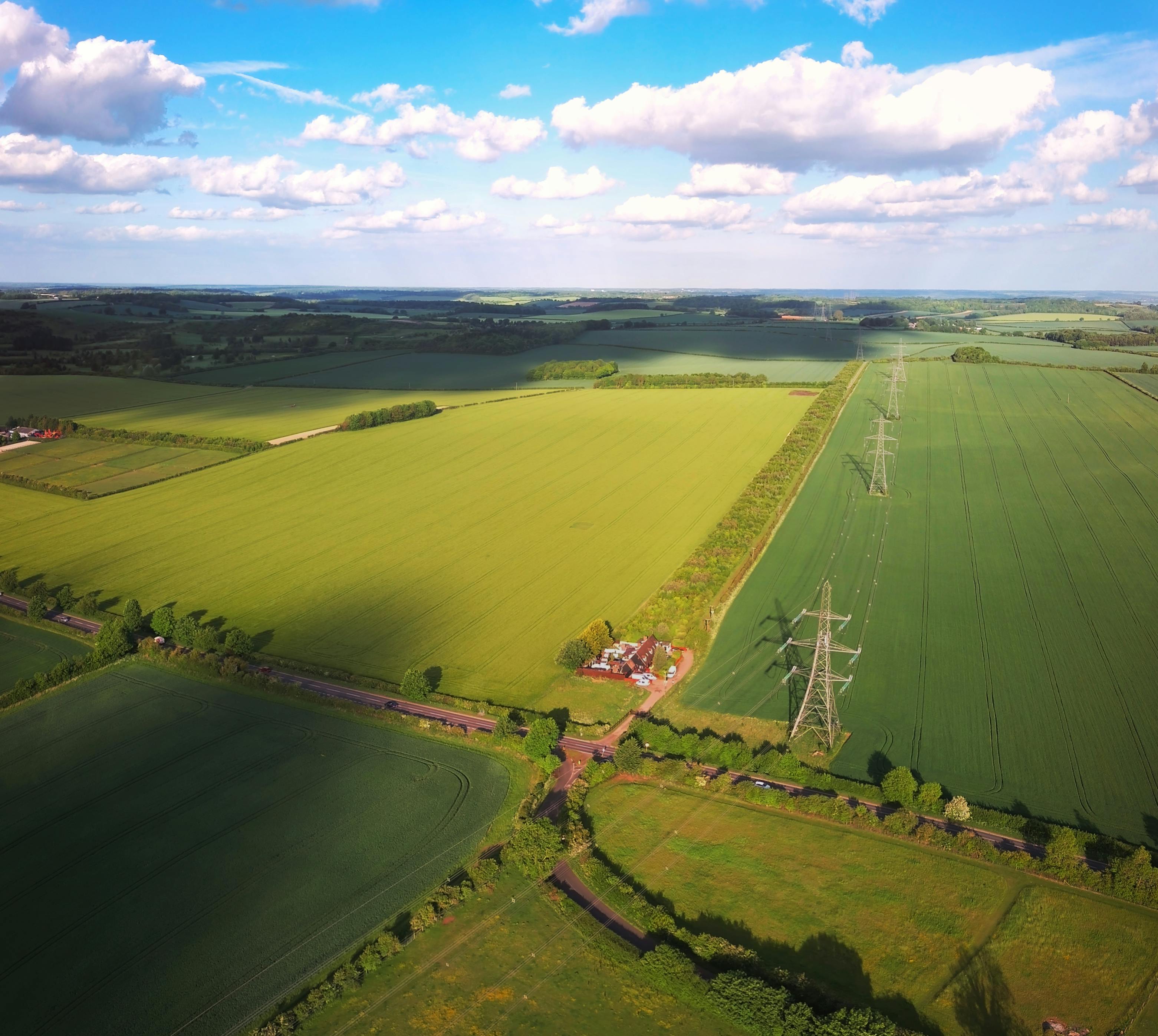 Aerial View of a Cropland · Free Stock Photo