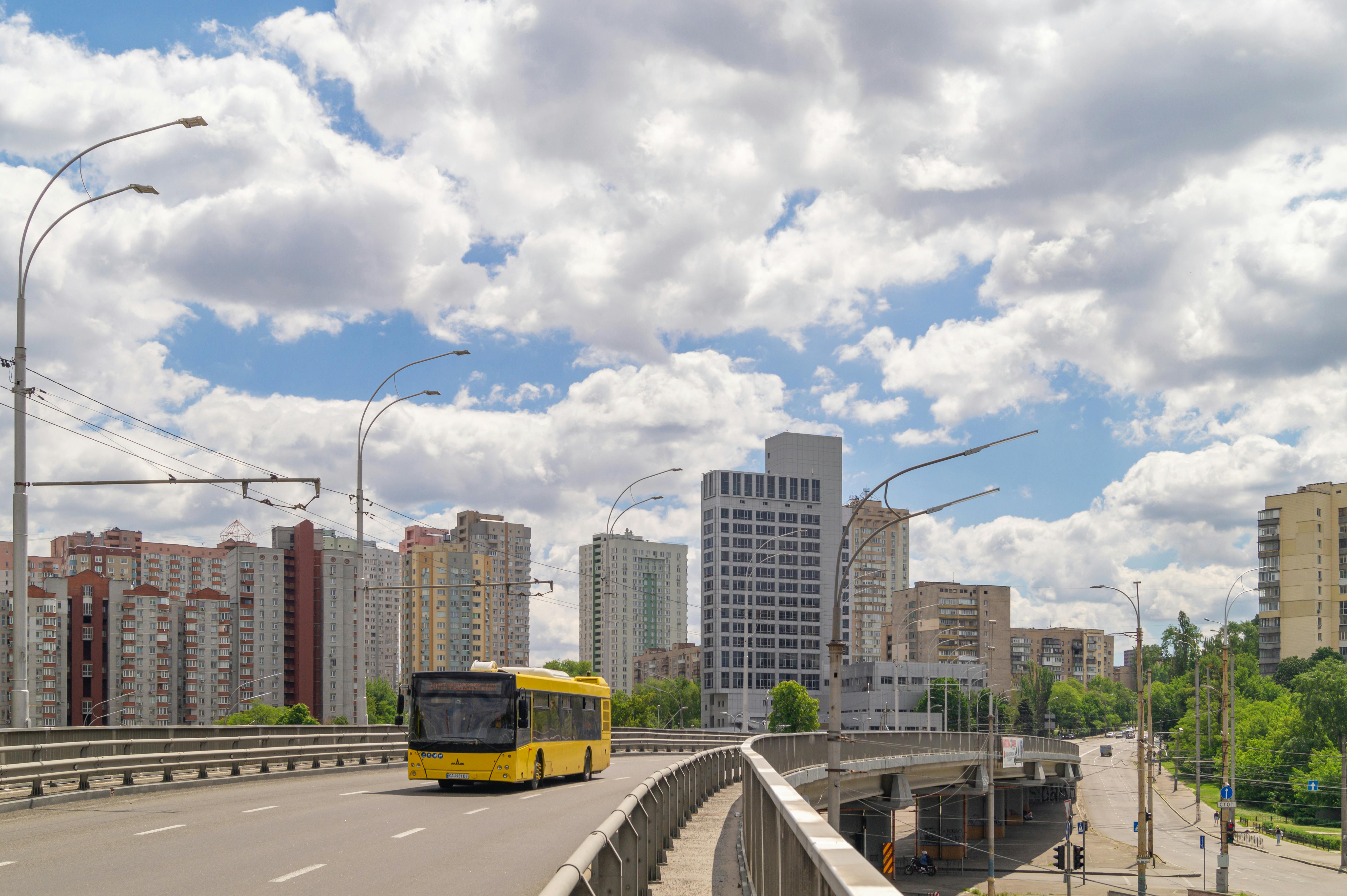 Public Transport Bus on Bridge Expressway · Free Stock Photo