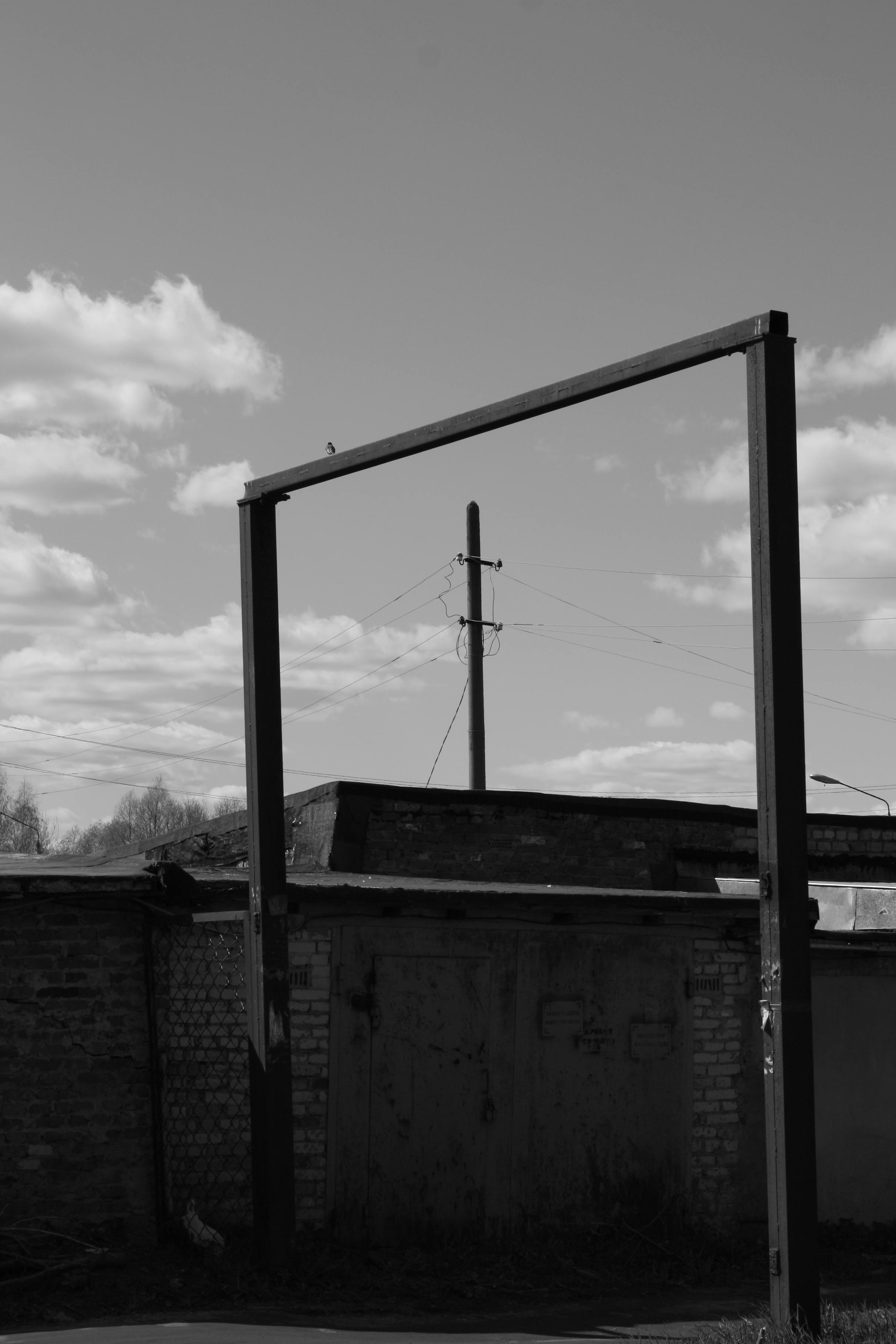 Grayscale Photo of a Metal Frame · Free Stock Photo