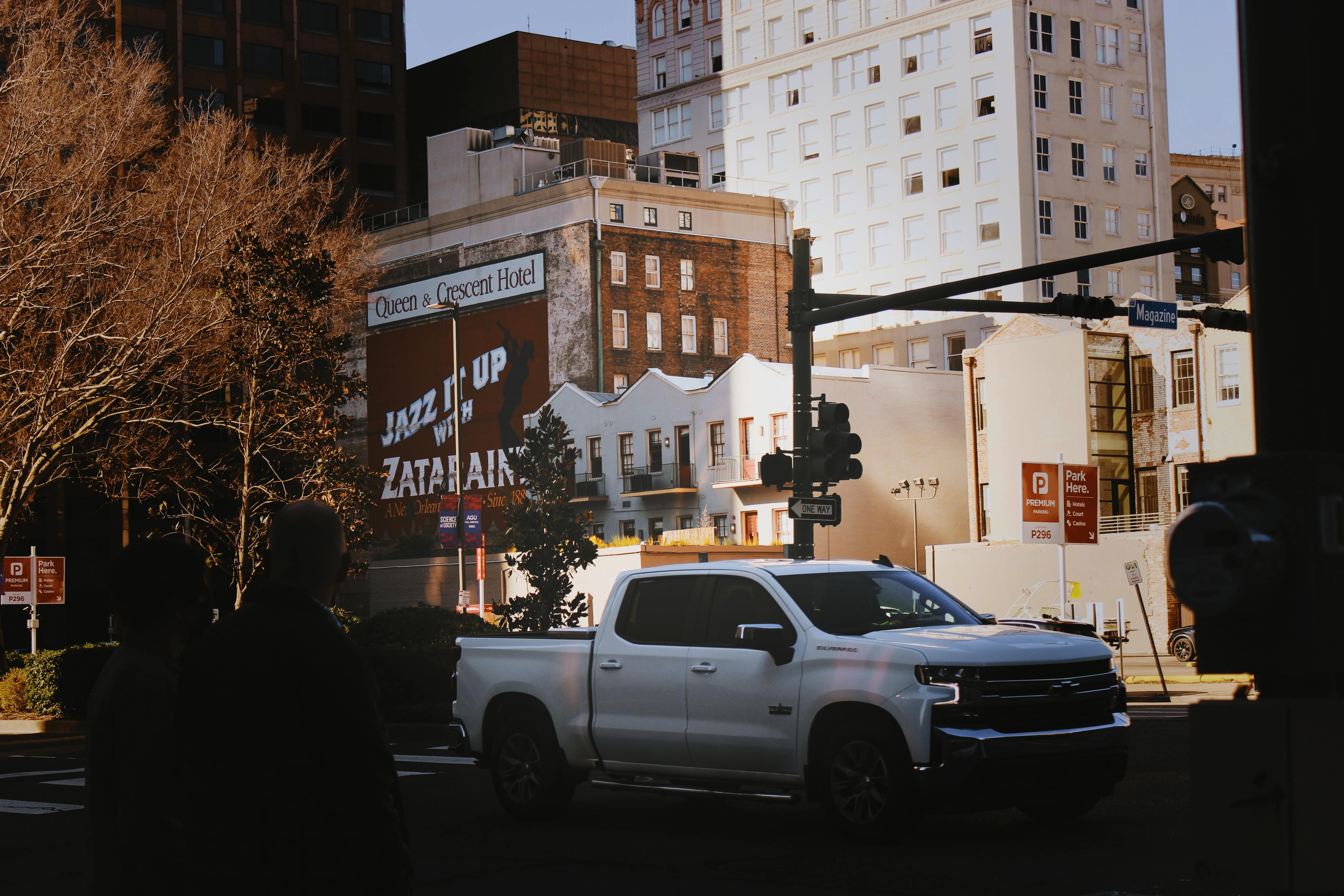 White Chevrolet Silverado Pickup Truck Parked on Street Sidewalk · Free ...