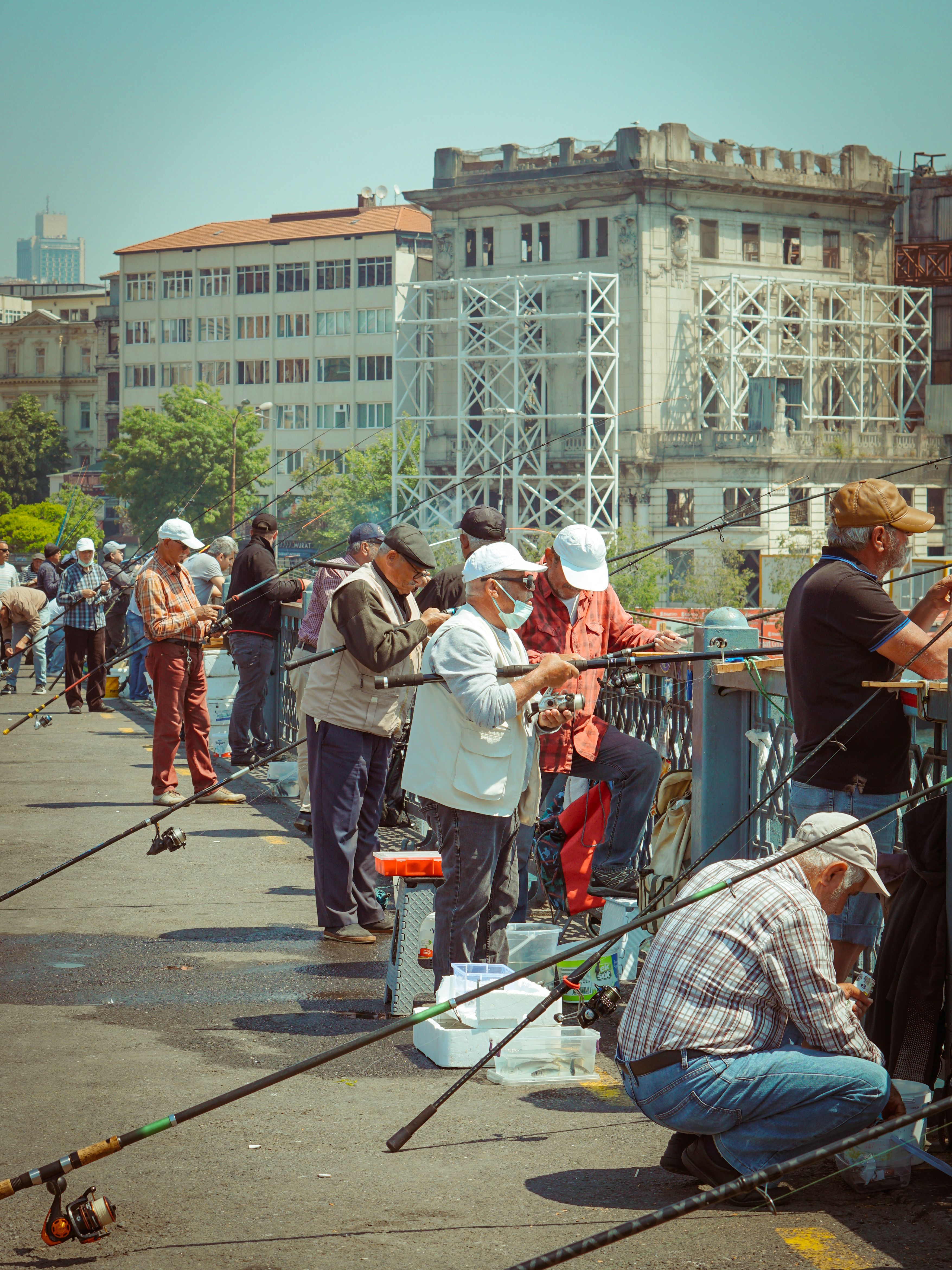 People Fishing on the Bridge · Free Stock Photo
