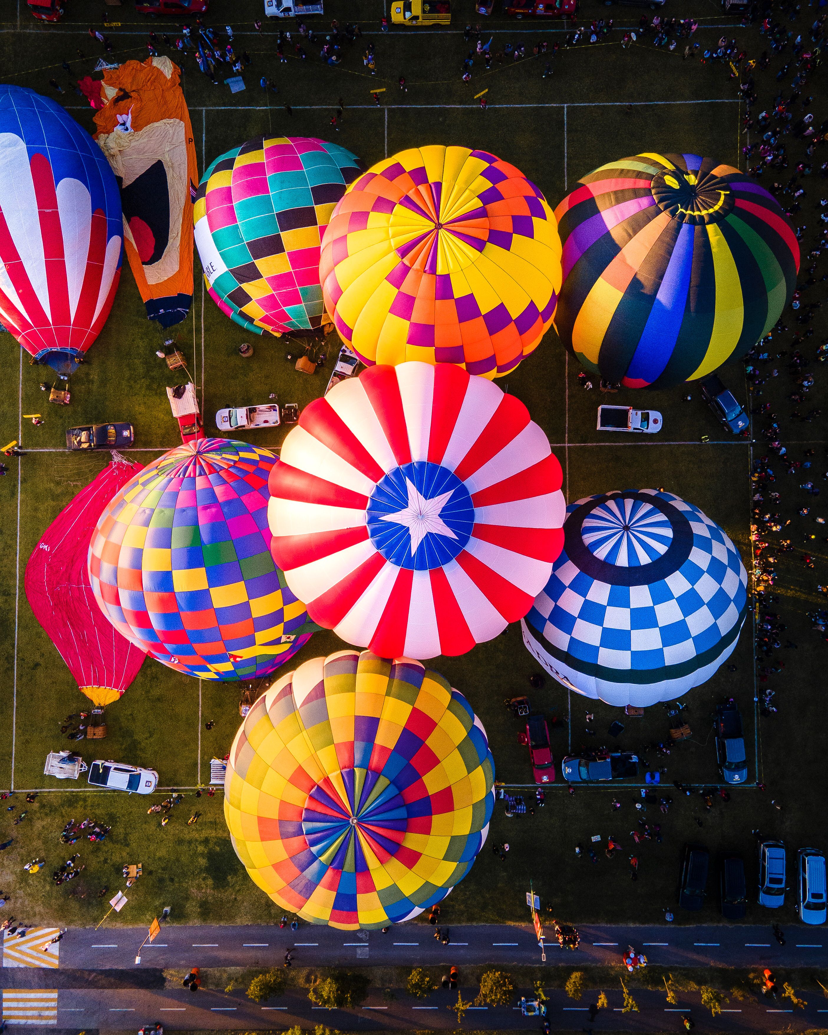 Aerial View of Hot Air Balloons · Free Stock Photo