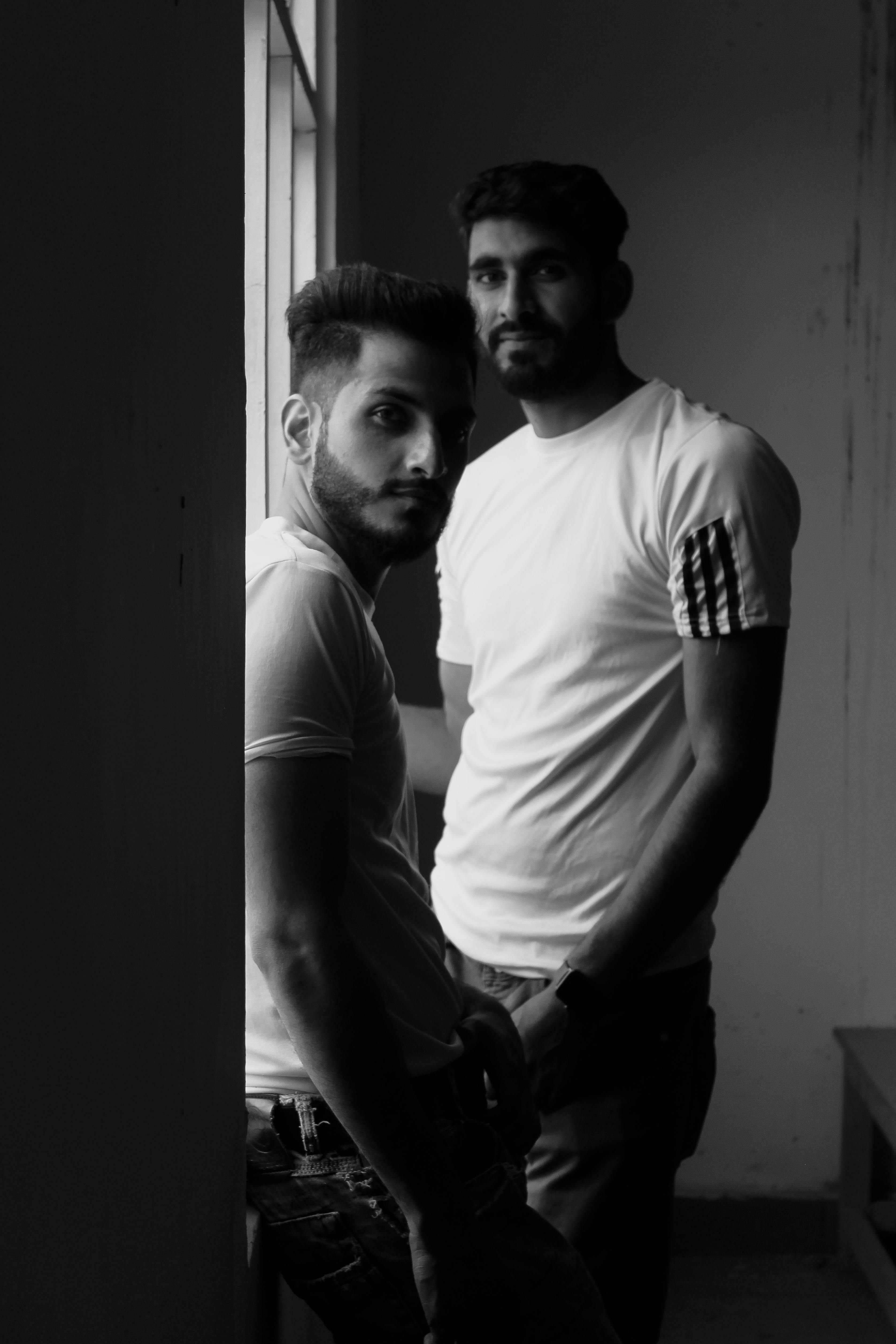 Grayscale Photo of Two Men · Free Stock Photo