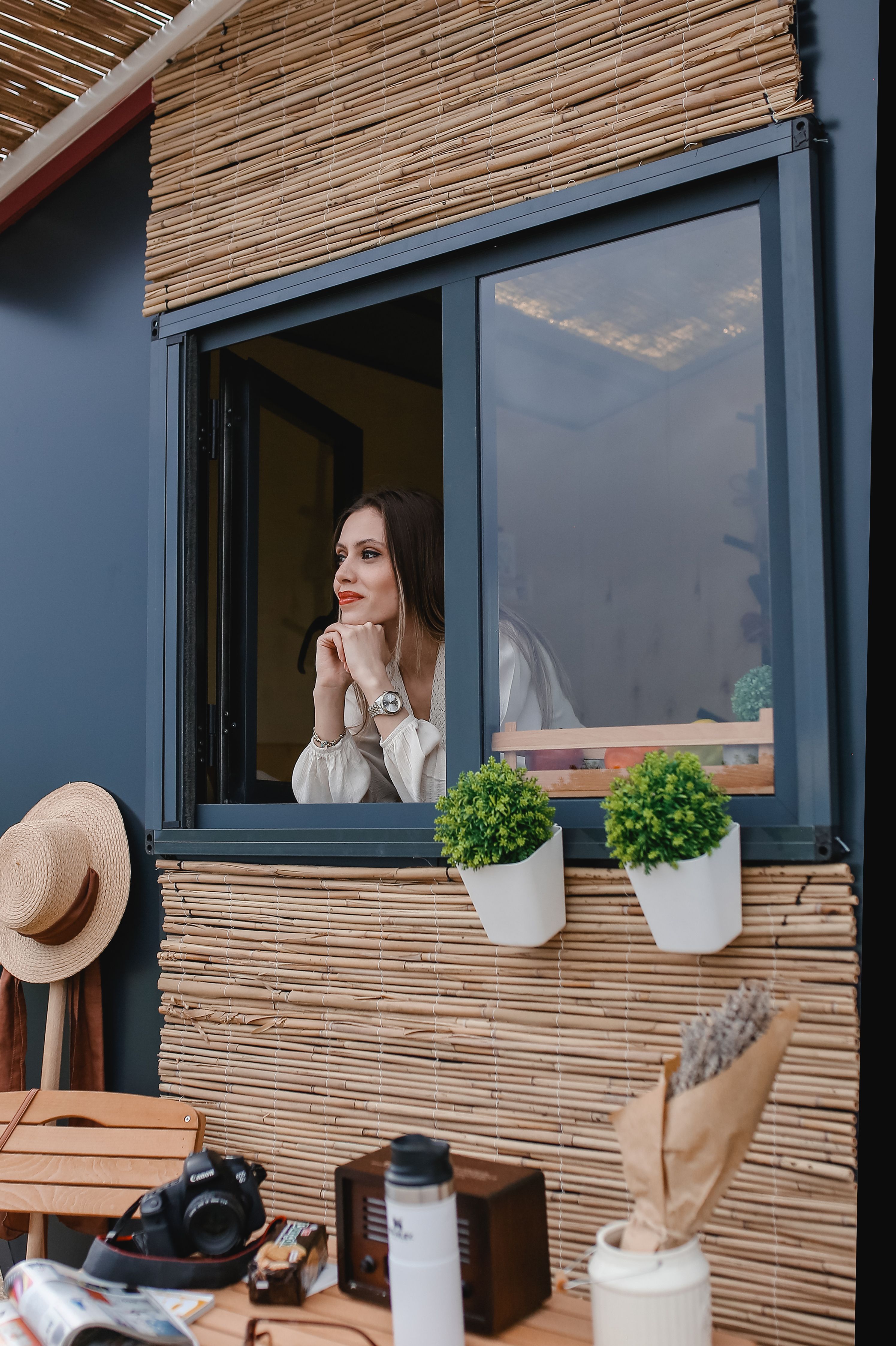 Woman in House Windows · Free Stock Photo