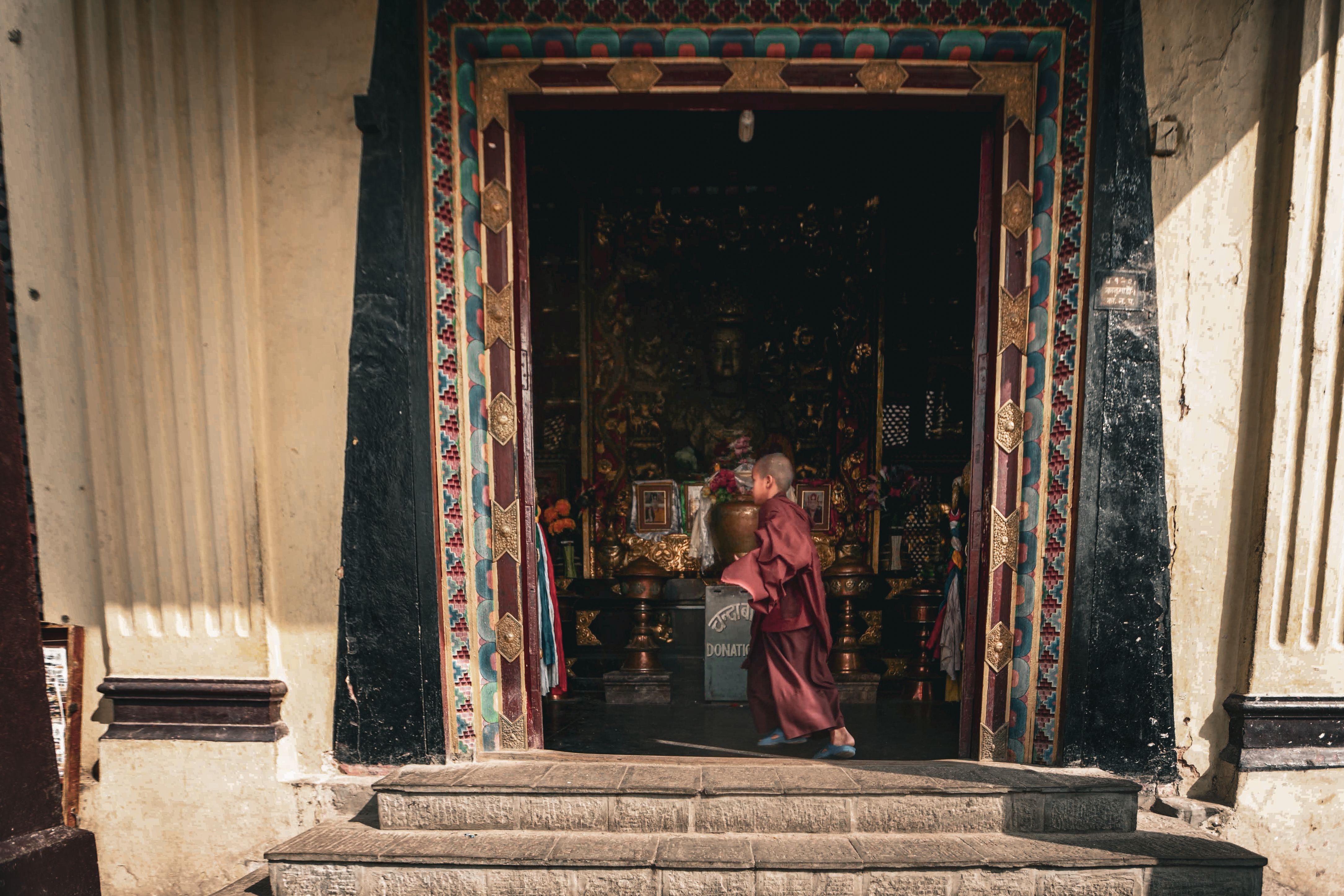 Boy in a Buddhist Temple · Free Stock Photo