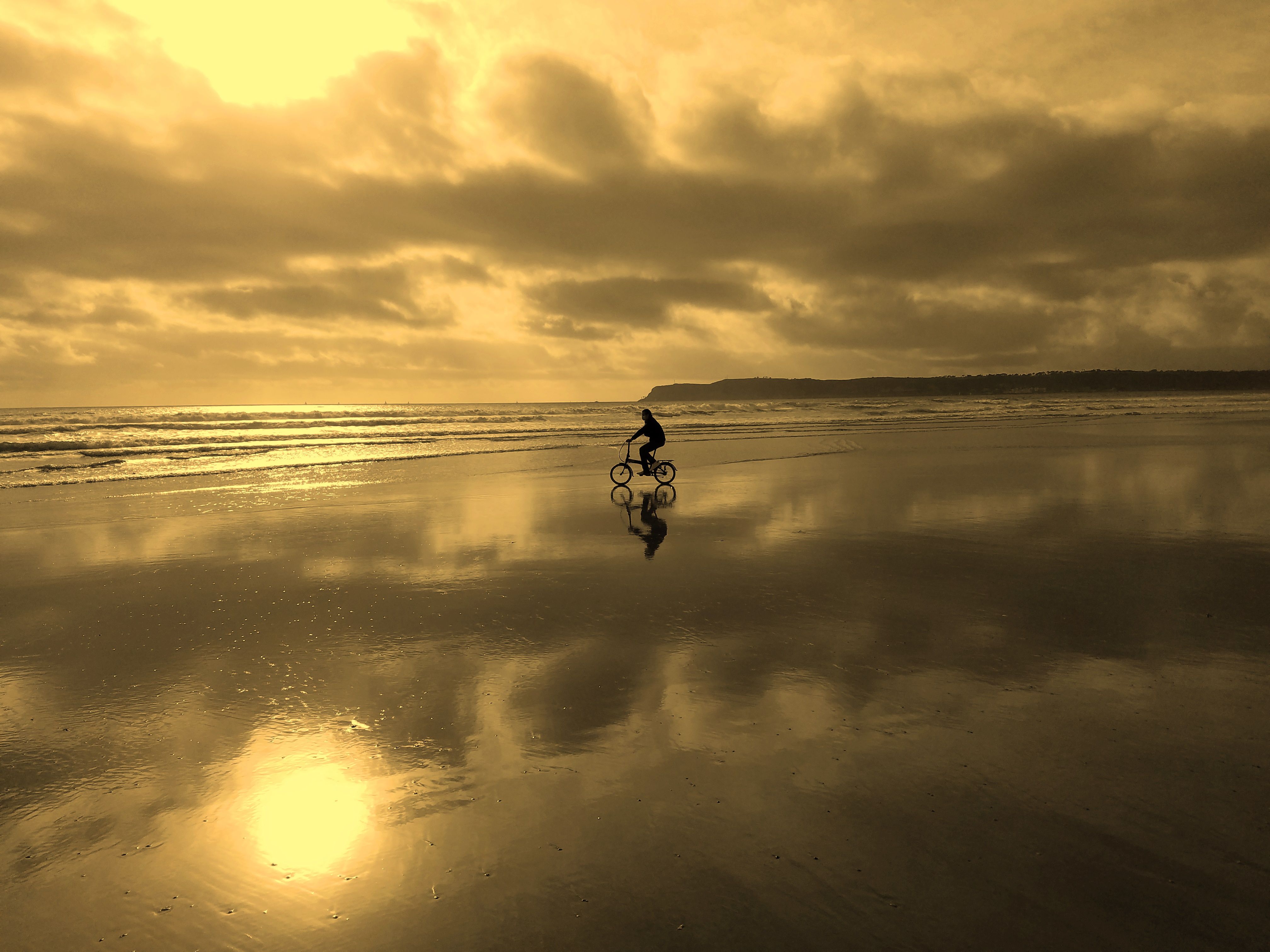 A Person Biking on the Beach · Free Stock Photo