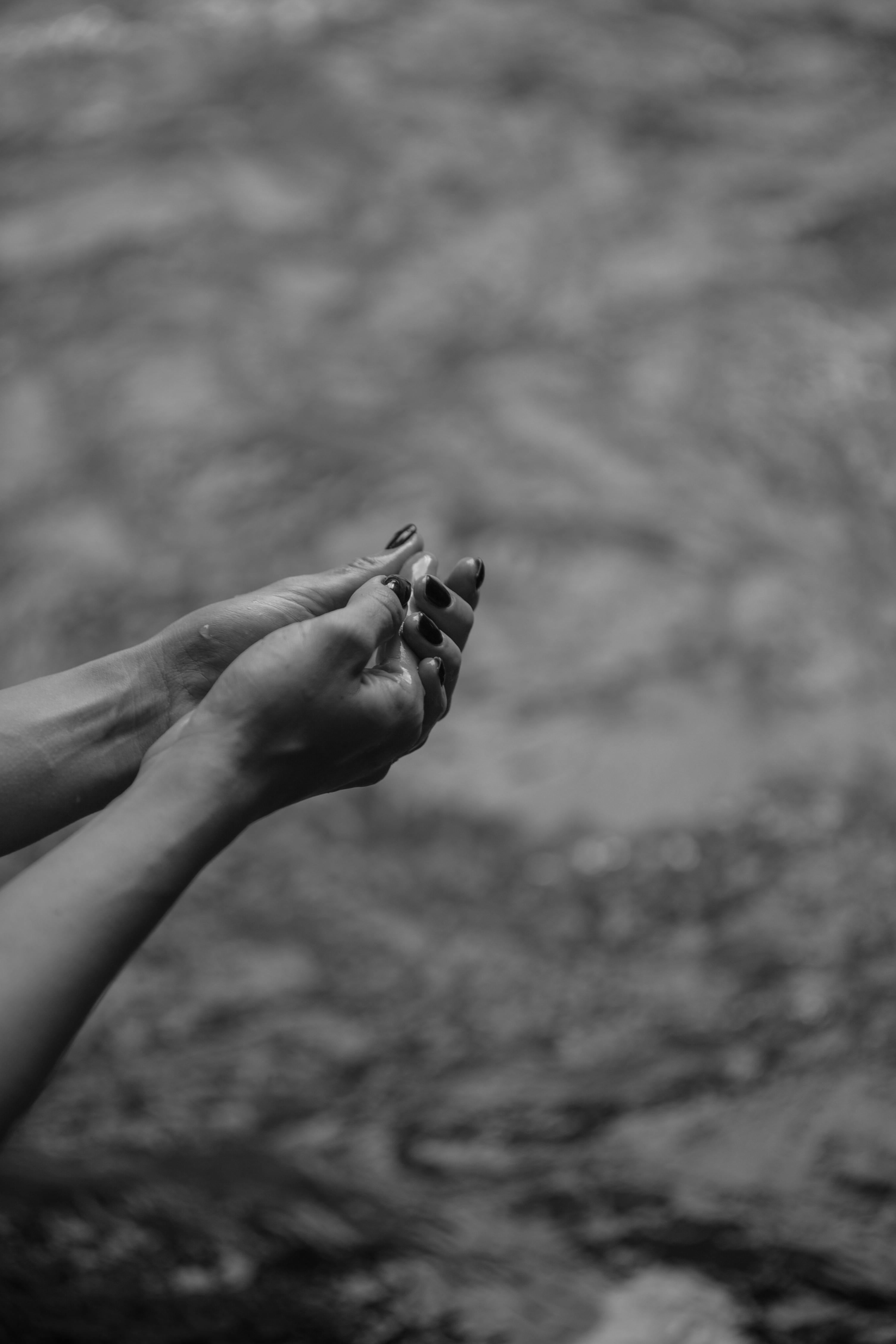 Grayscale Photo of a Hands · Free Stock Photo