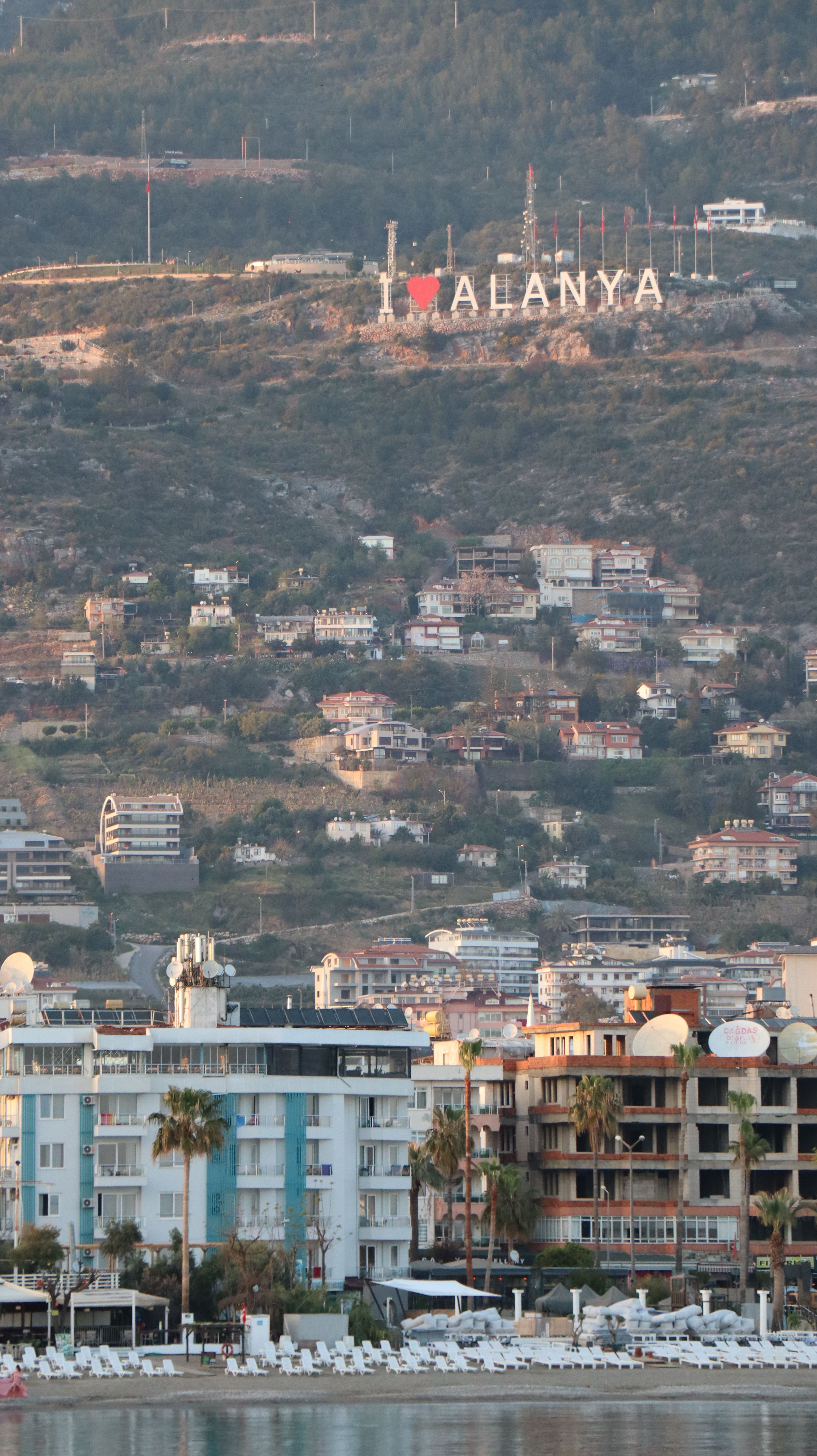 Citycape with Sign I Love Alanya · Free Stock Photo