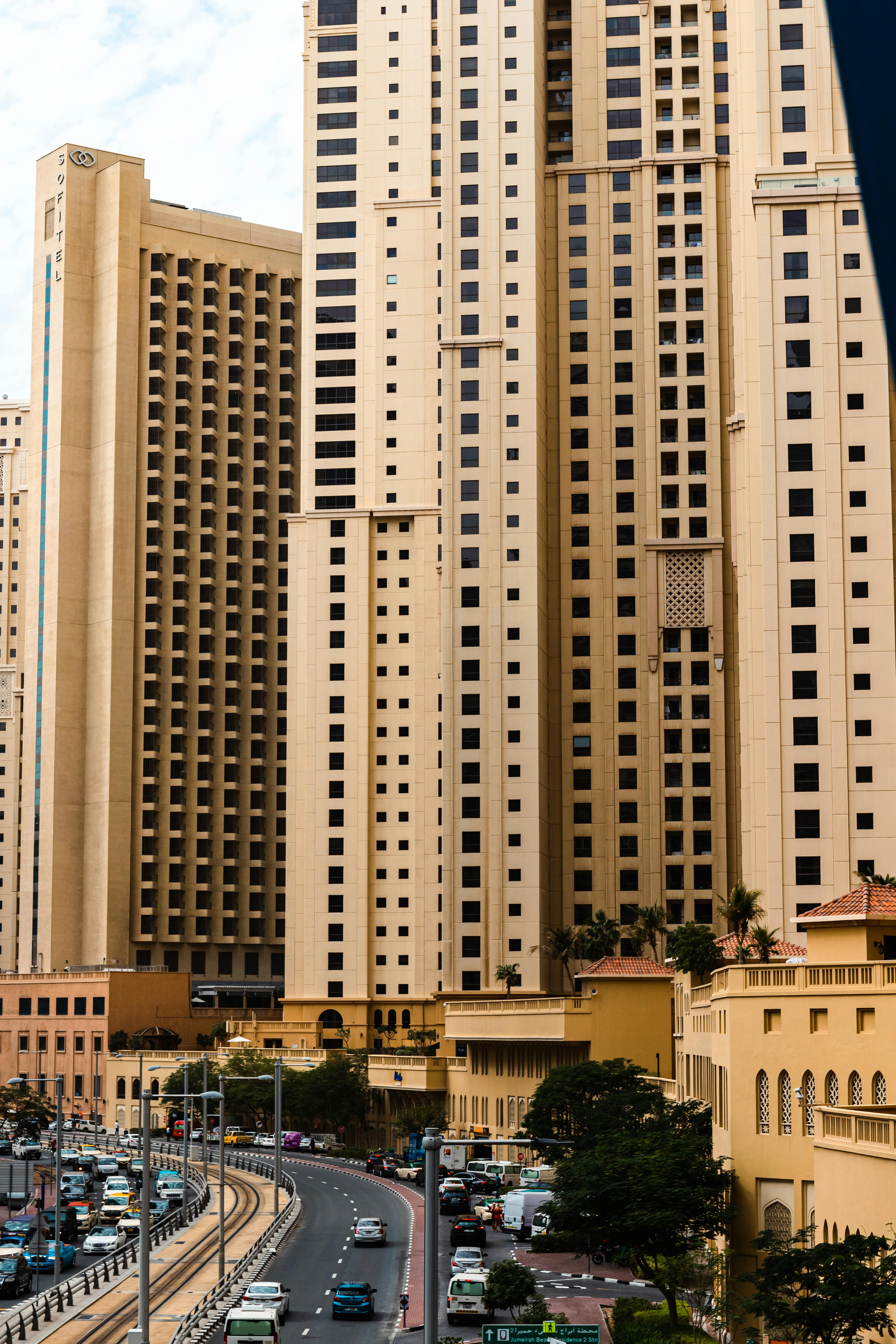 Road Near the Yellow Skyscrapers · Free Stock Photo