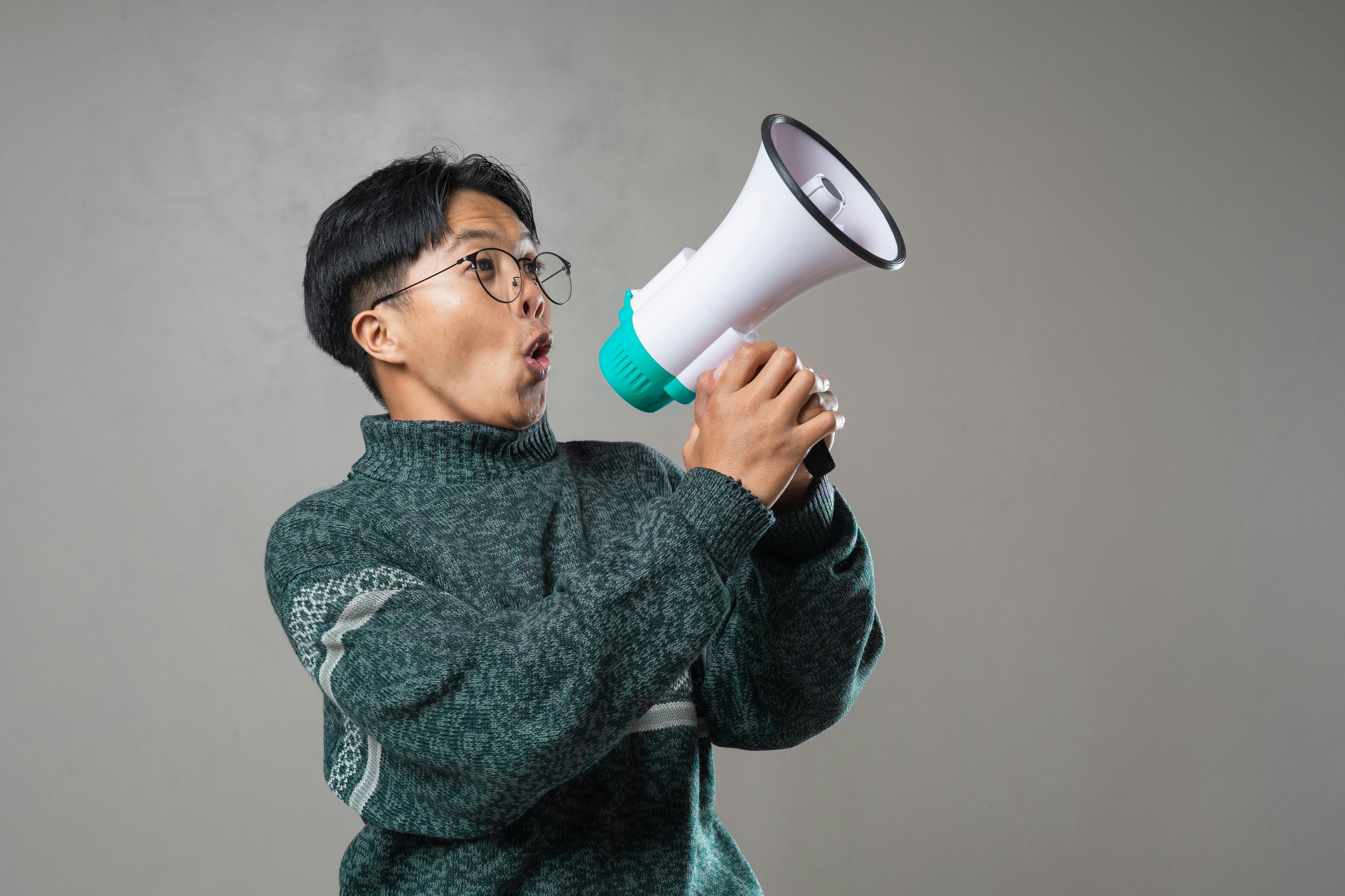 A Man using Megaphone · Free Stock Photo