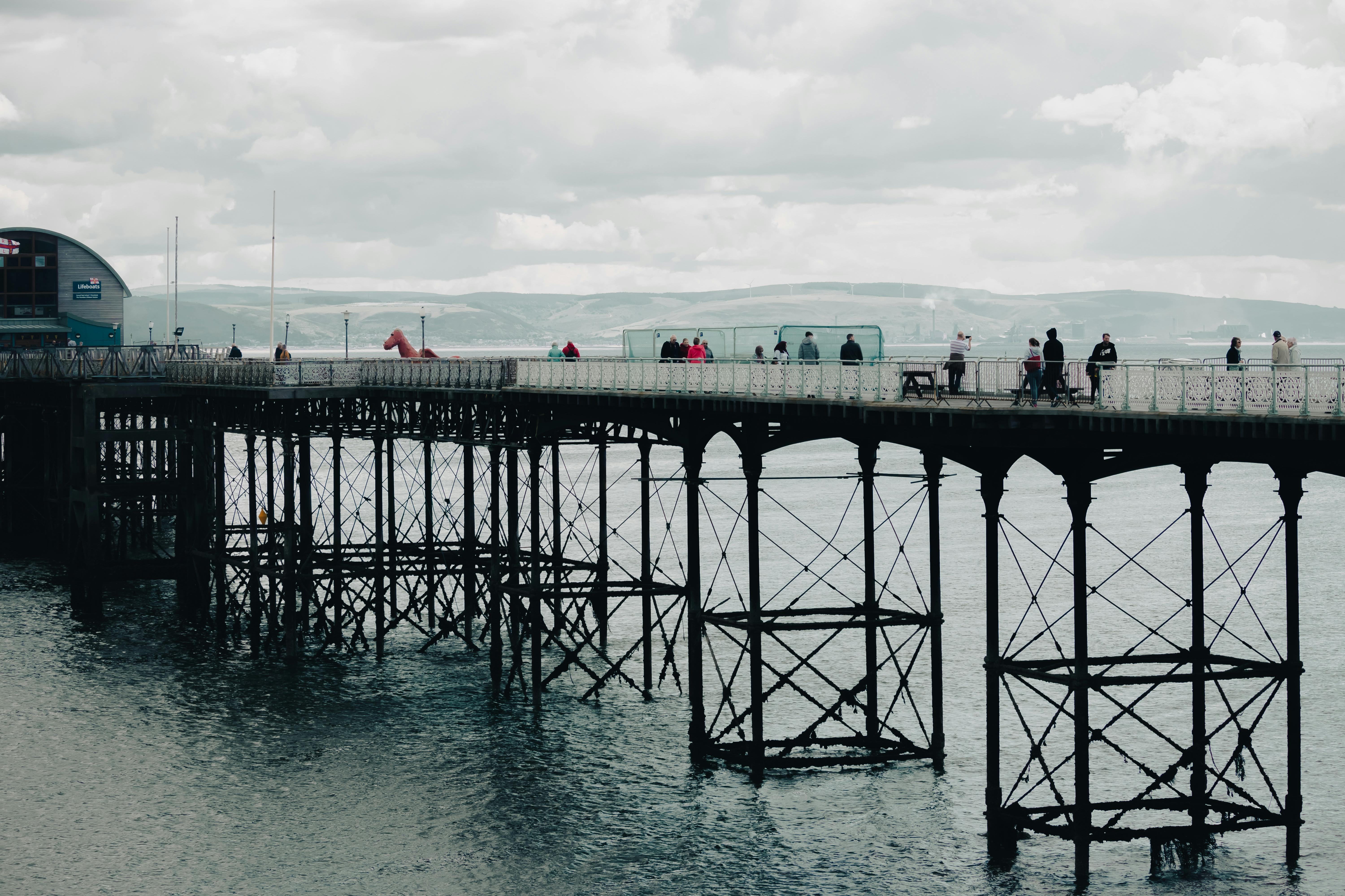 People Walking along Pier · Free Stock Photo