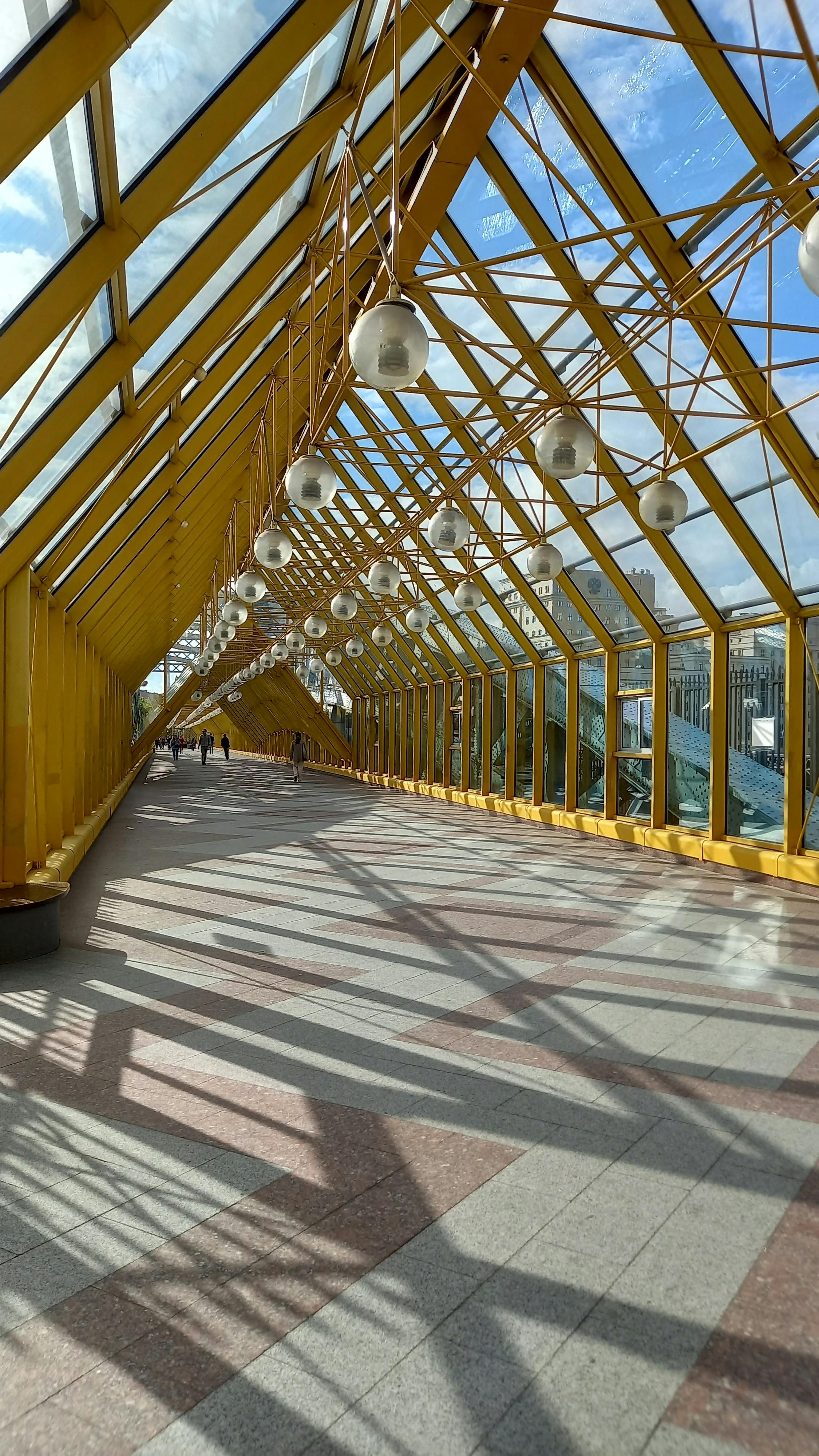 Concrete Bridge with Glass Roof · Free Stock Photo
